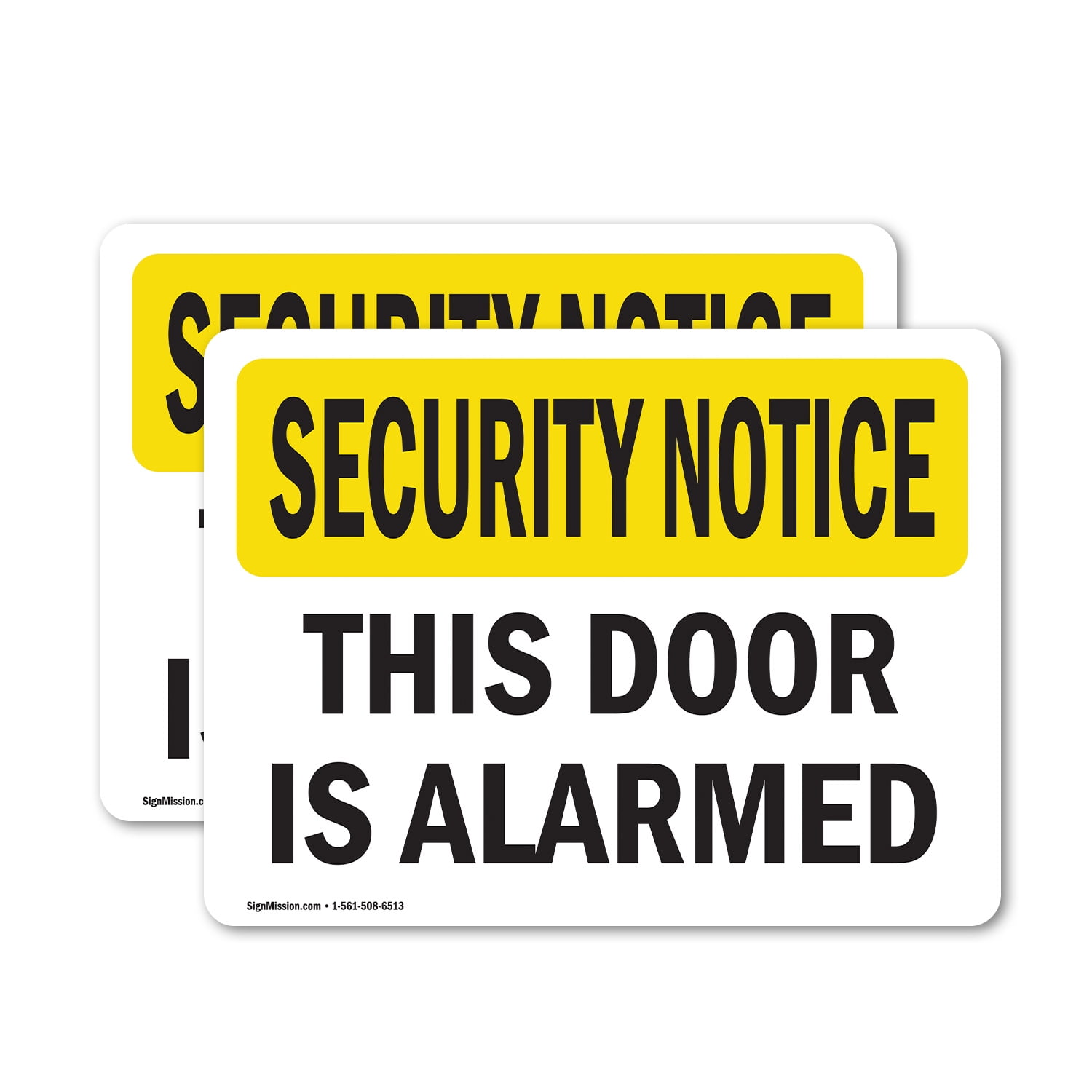 (2 Pack) This Door Is Alarmed OSHA Security Notice Sign 14 Inch X 10 ...