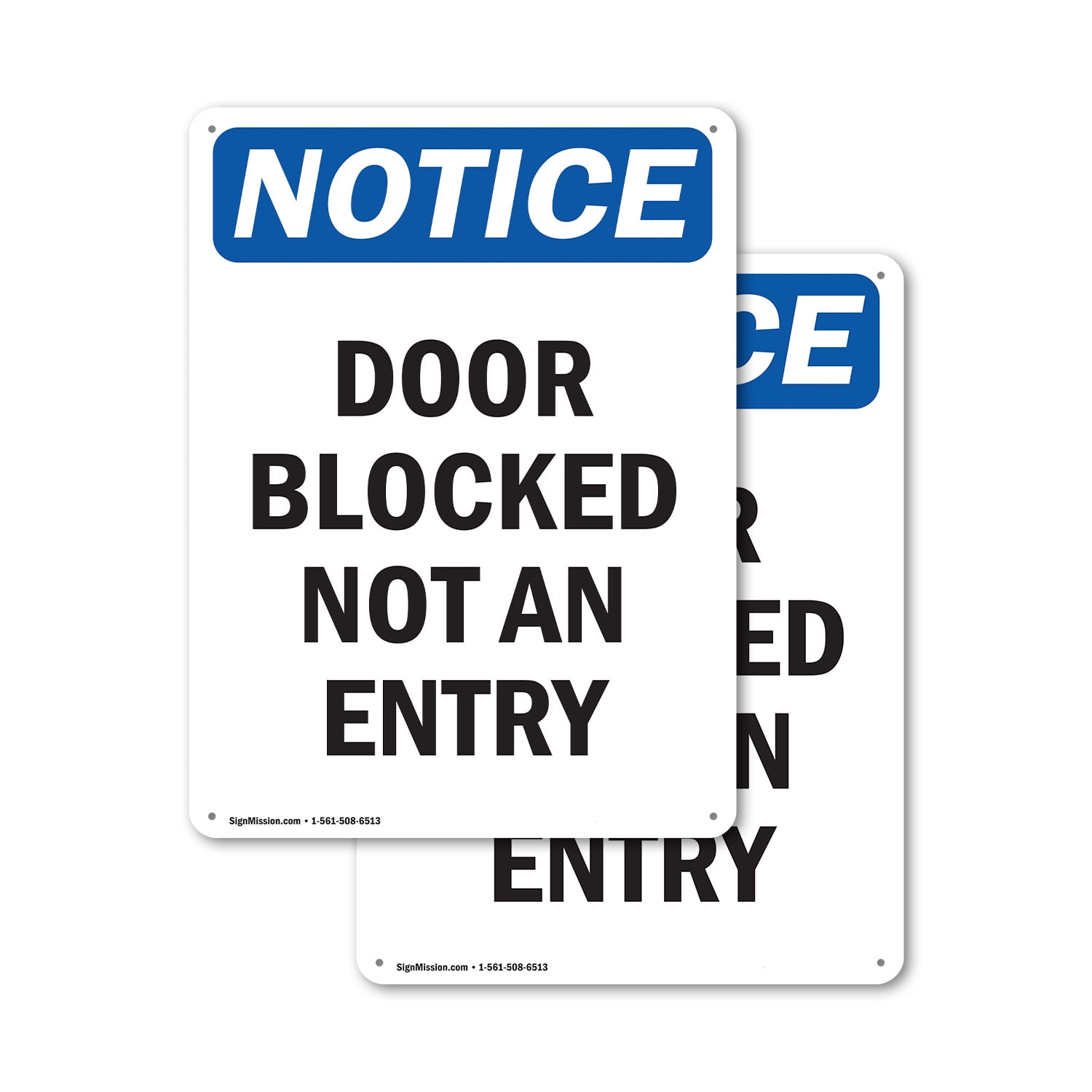(2 Pack) Door Blocked Not An Entry OSHA Notice Sign 7 Inch X 10 Inch ...