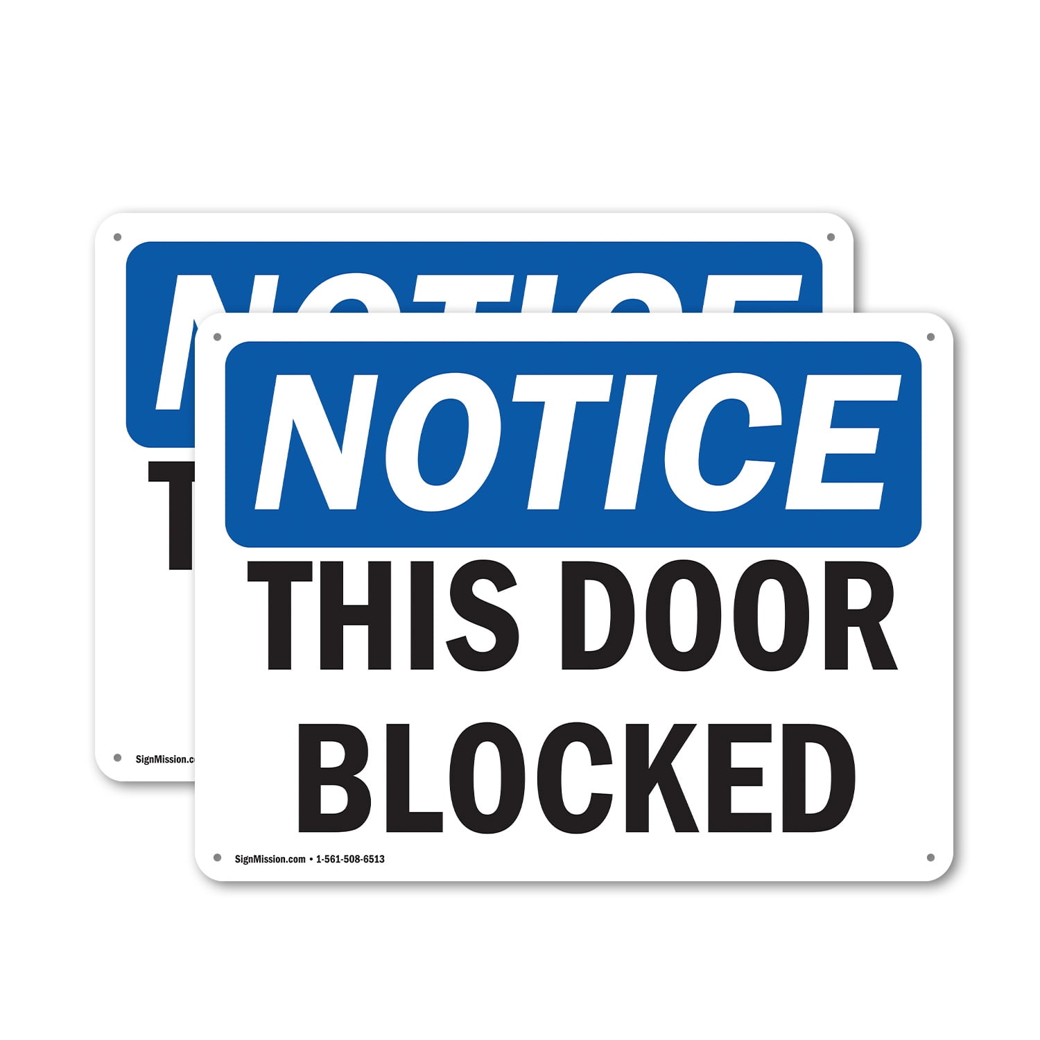 (2 Pack) This Door Blocked OSHA Notice Sign 10 Inch X 7 Inch Indoor ...