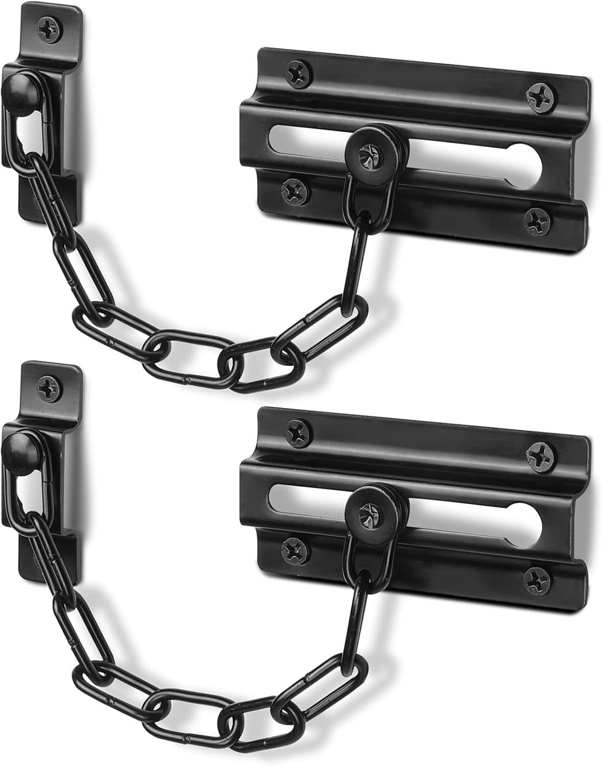 2 Pack Door Chain Lock Black, Security Door Chain for Inside Door ...