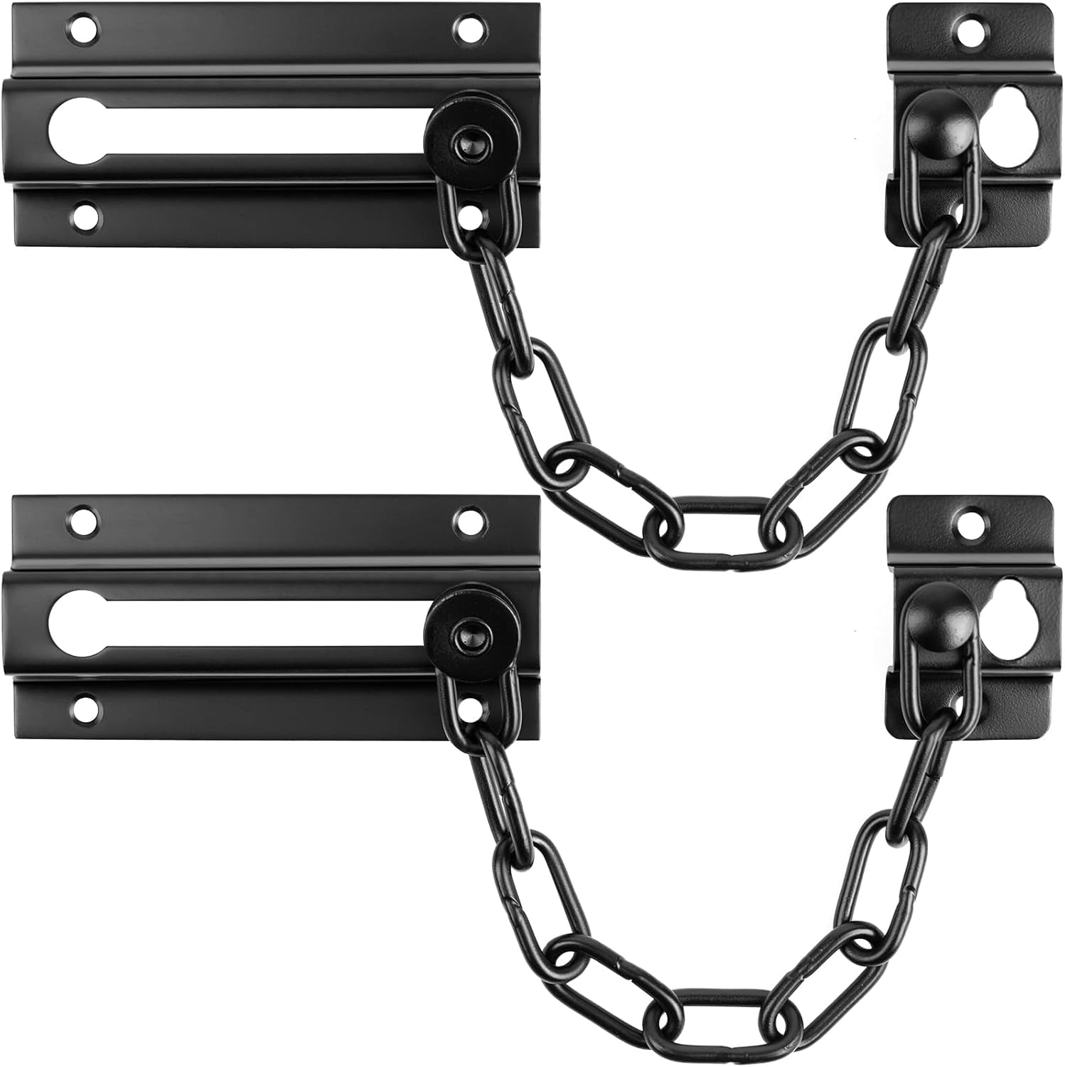 2 Pack Door Chain Lock Black, Stainless Steel Chain Locks for Inside ...