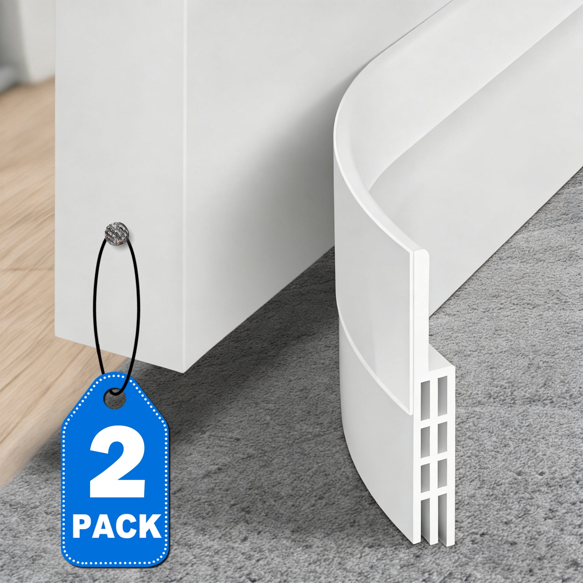 2-Pack Door Draft Stopper, Silicone Under-Door Sweep Weather Stripping ...