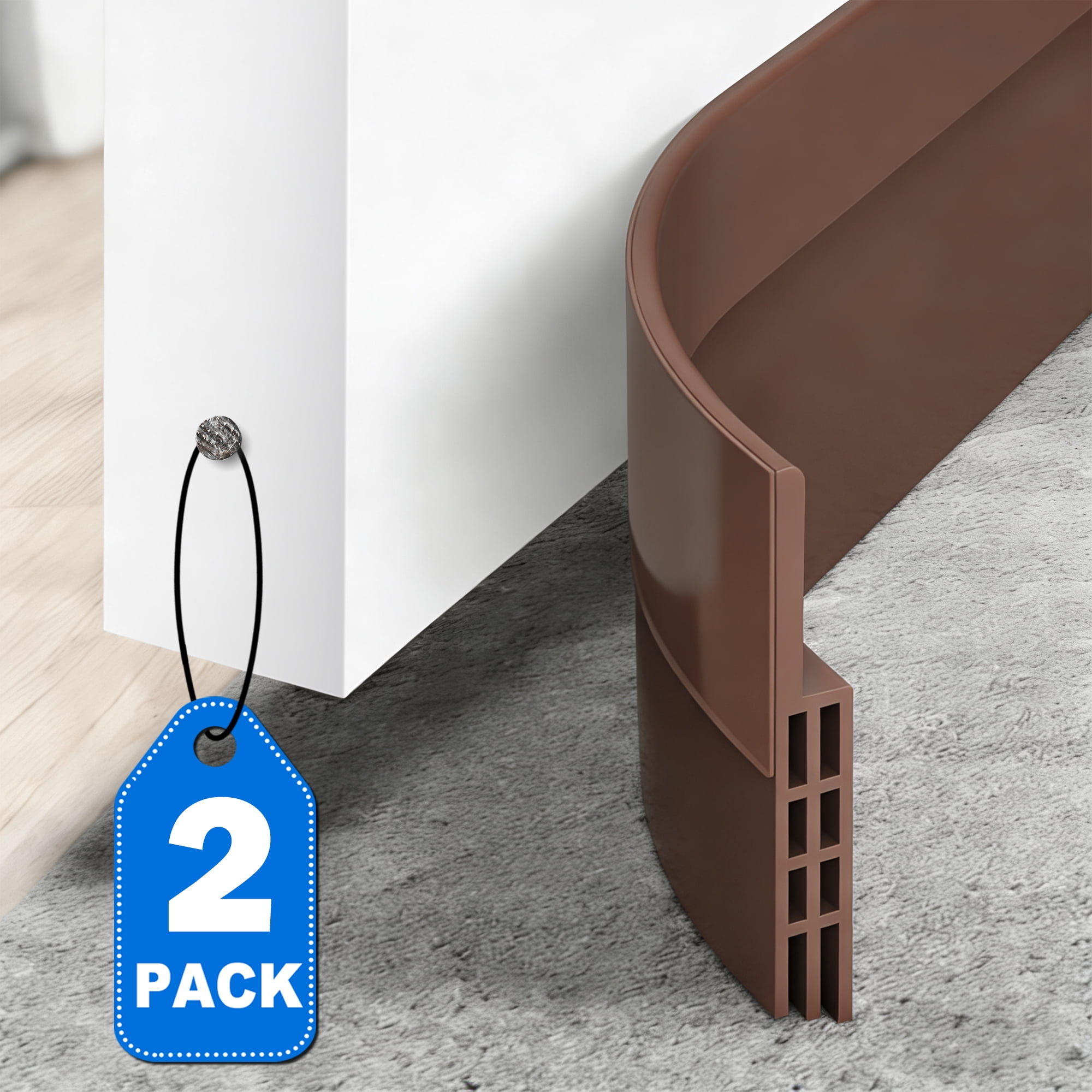 2-Pack Door Draft Stopper, Silicone Under-Door Sweep Weather Stripping ...