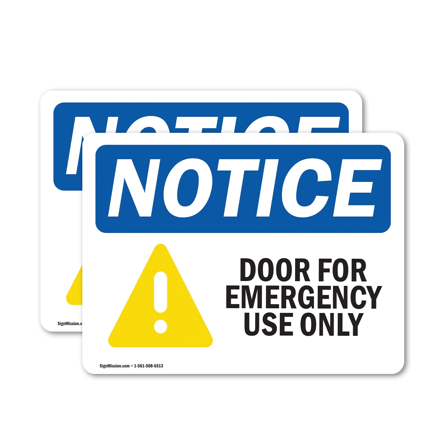 (2 Pack) Door For Emergency Use Only OSHA Notice Sign 7 Inch X 5 Inch ...