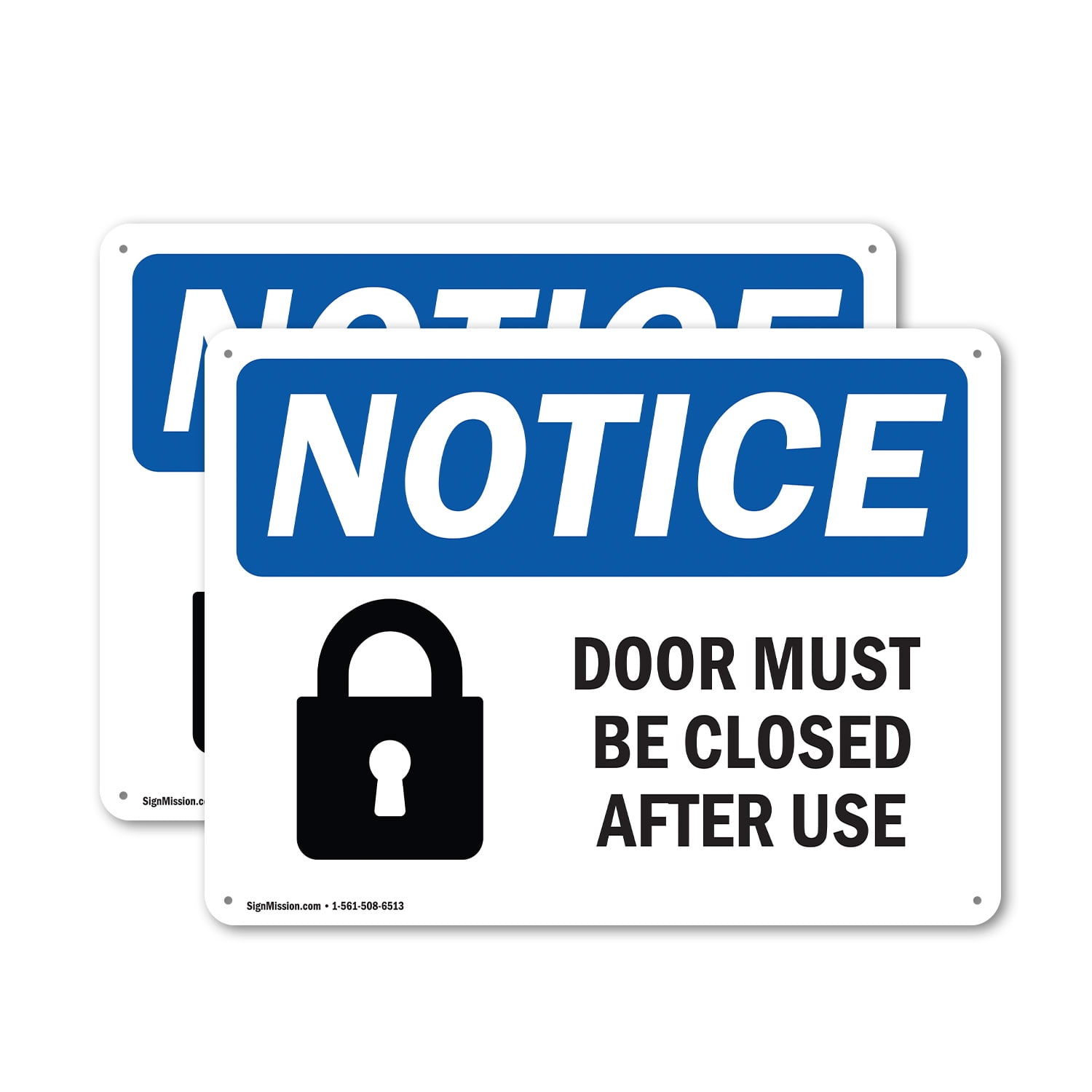(2 Pack) Door Must Be Locked After Use OSHA Notice Sign 24 Inch X 18 ...