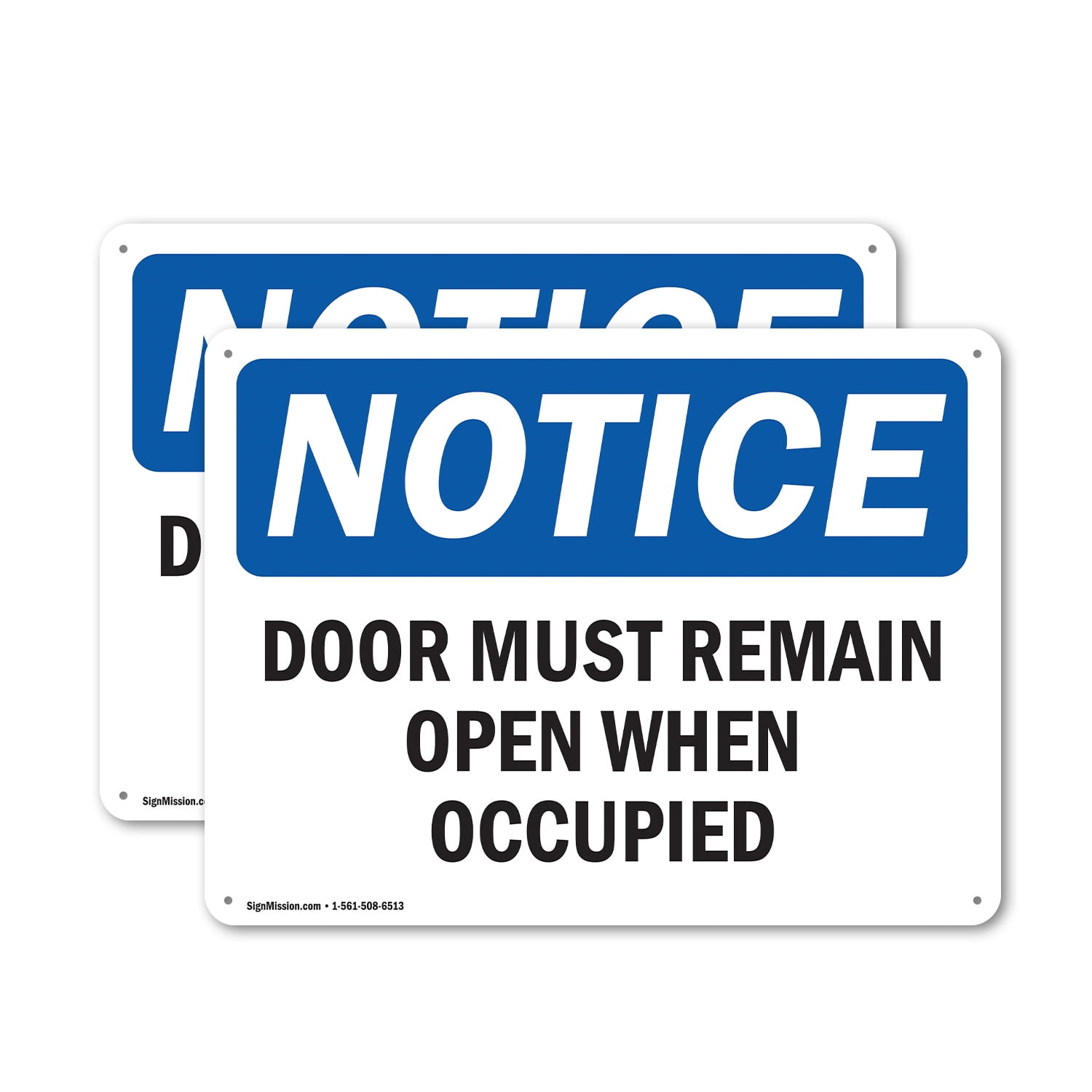 (2 Pack) Door Must Remain Open When Occupied OSHA Notice Sign 10 Inch X ...