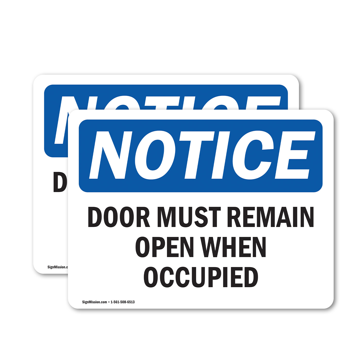 (2 Pack) Door Must Remain Open When Occupied OSHA Notice Sign 7 Inch X ...