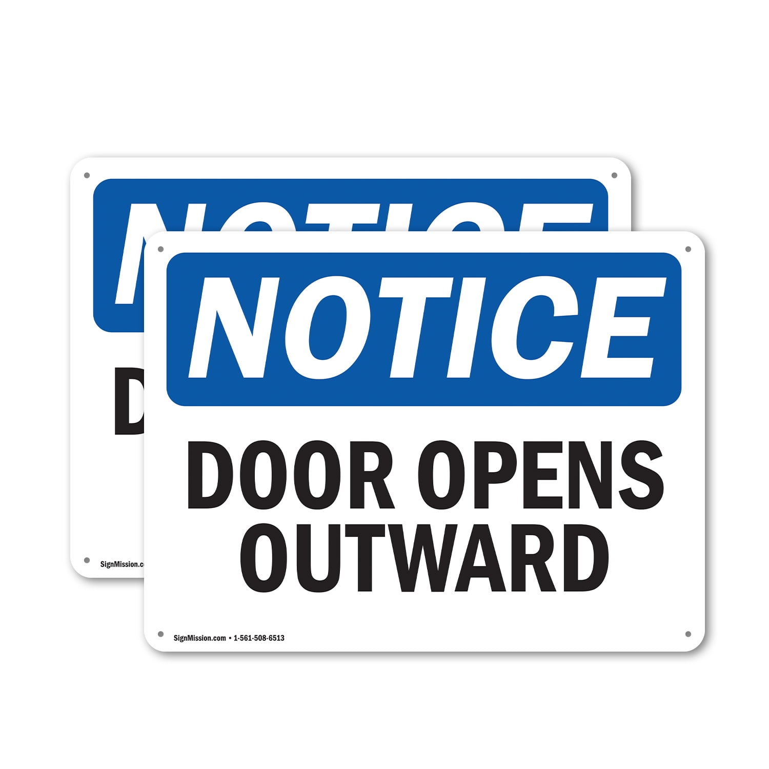 (2 Pack) Door Opens Outward OSHA Notice Sign 24 Inch X 18 Inch Indoor ...