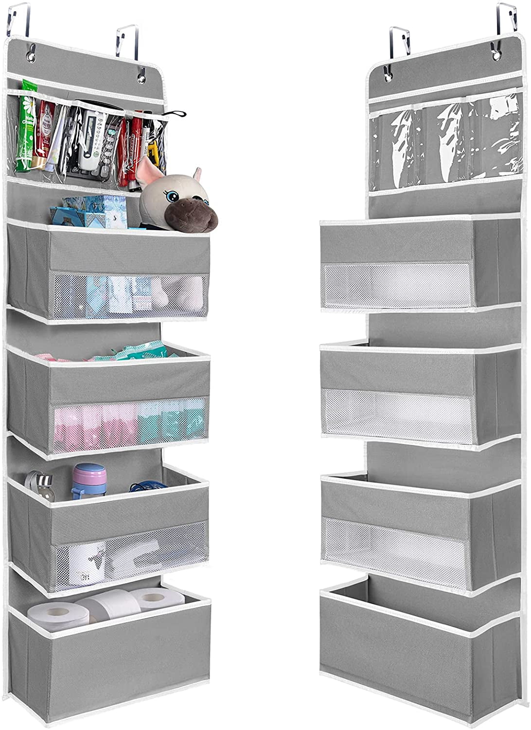 2 Pack Over The Door Organizer Storage, Wall Mount Hanging Organizer ...