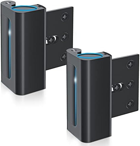 2 Pack Door Reinforcement Lock Withstands 800lbs of Force - Black Extra ...