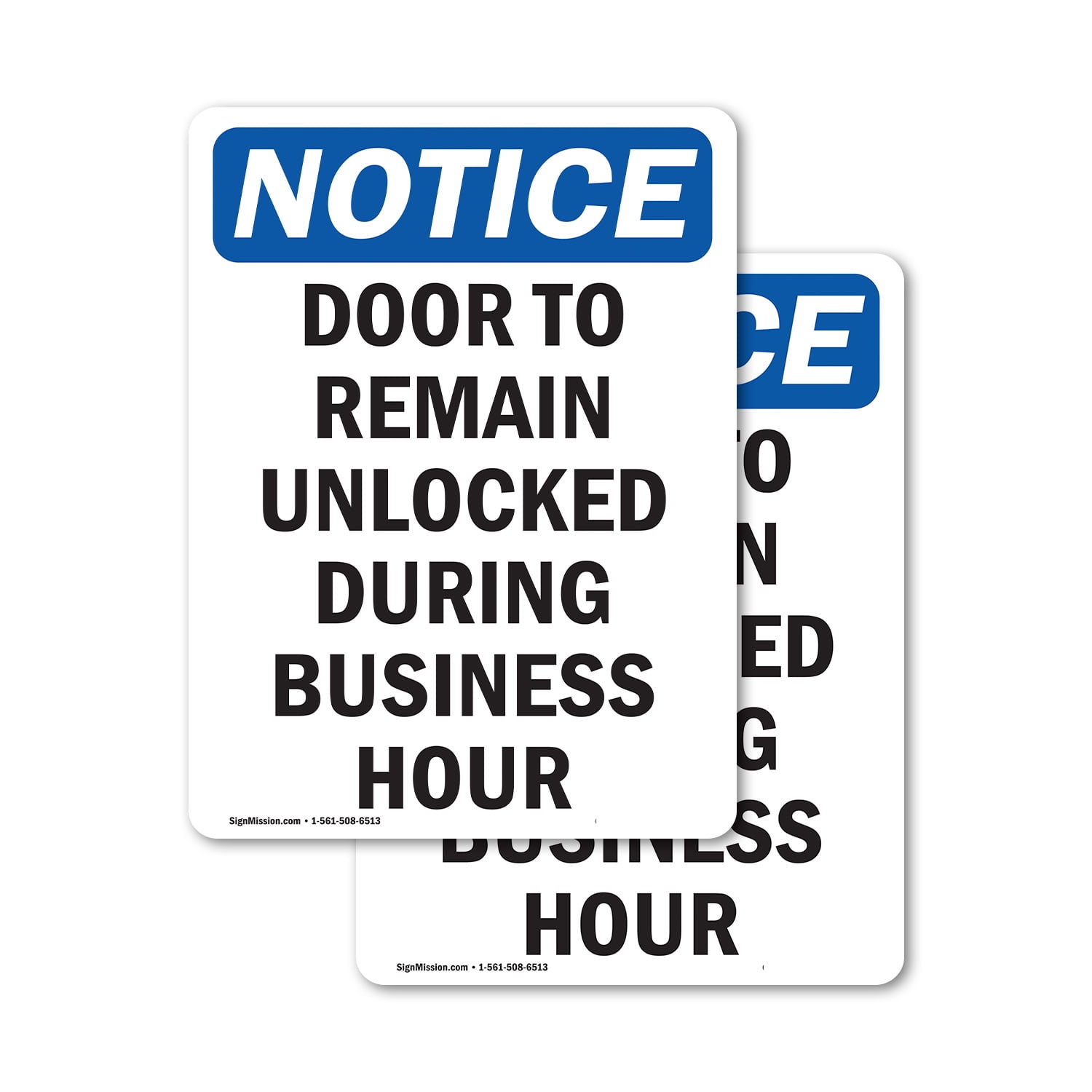 (2 Pack) Door To Remain Unlocked During OSHA Notice Sign 5 Inch X 7 ...