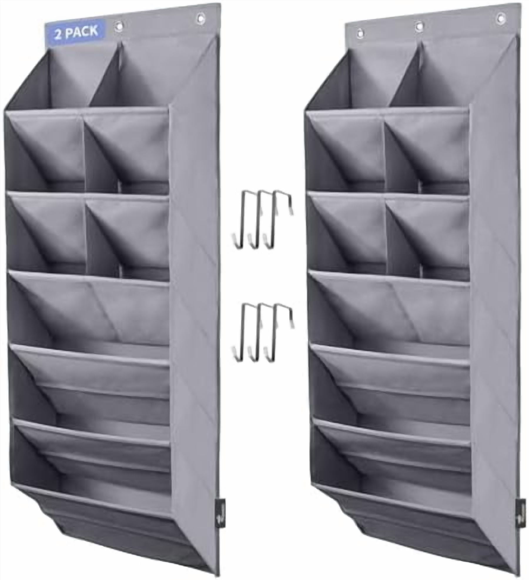 2 Pack Over the Door Shoe Organizer, Hanging Shoe Organizer, 6-Tier ...