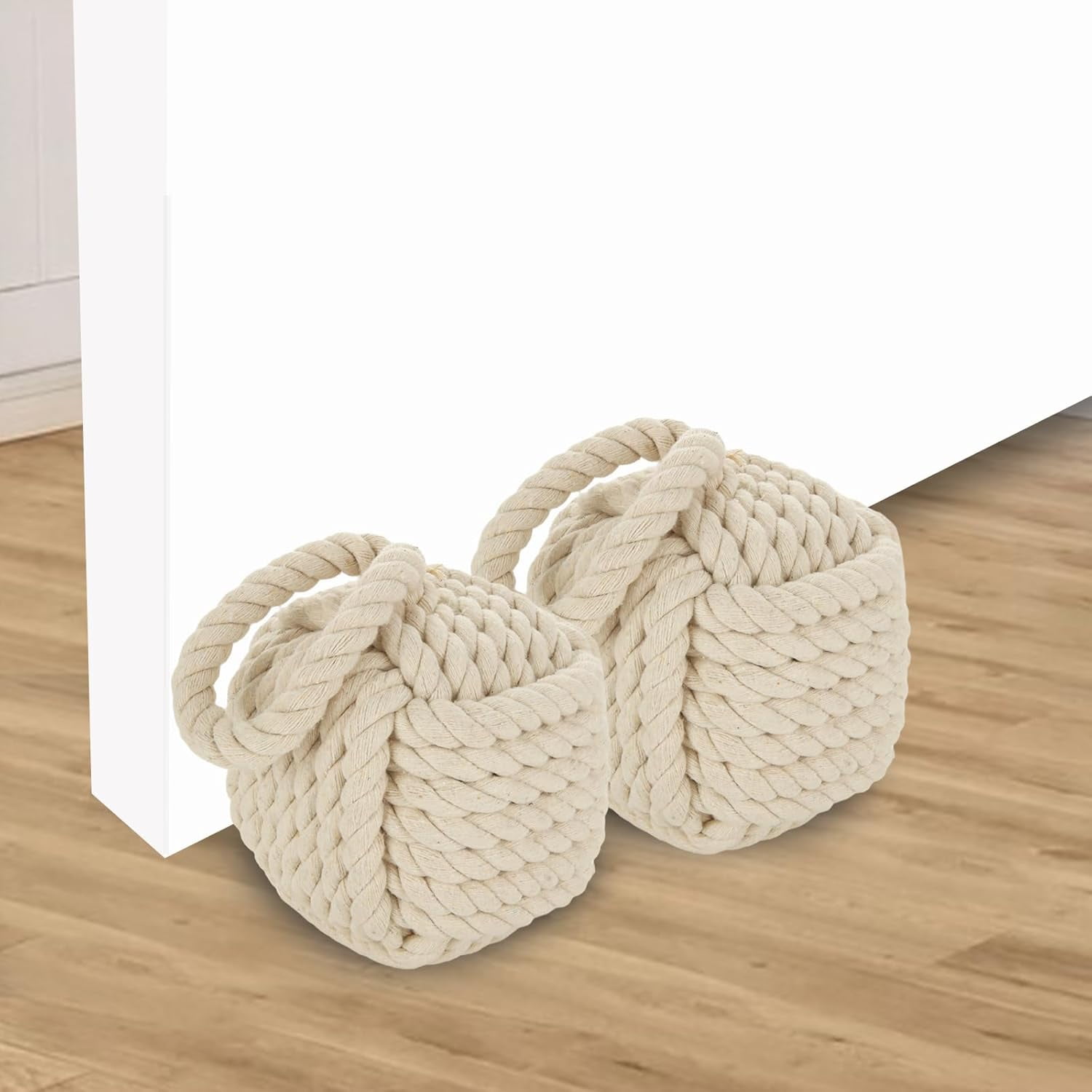 2 Pack Door Stopper 5.5x5.5 Inch Square Rope Knot Door Stop Nautical ...