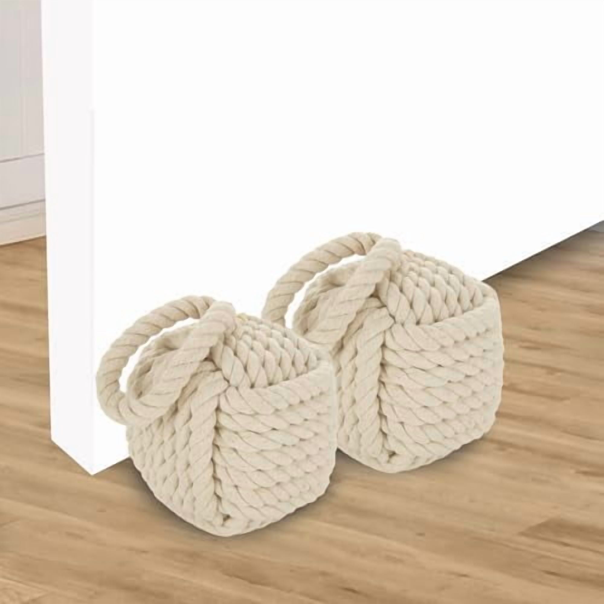 2 Pack Door Stopper 5.5x5.5 Inch Square Rope Knot Door Stop Nautical ...