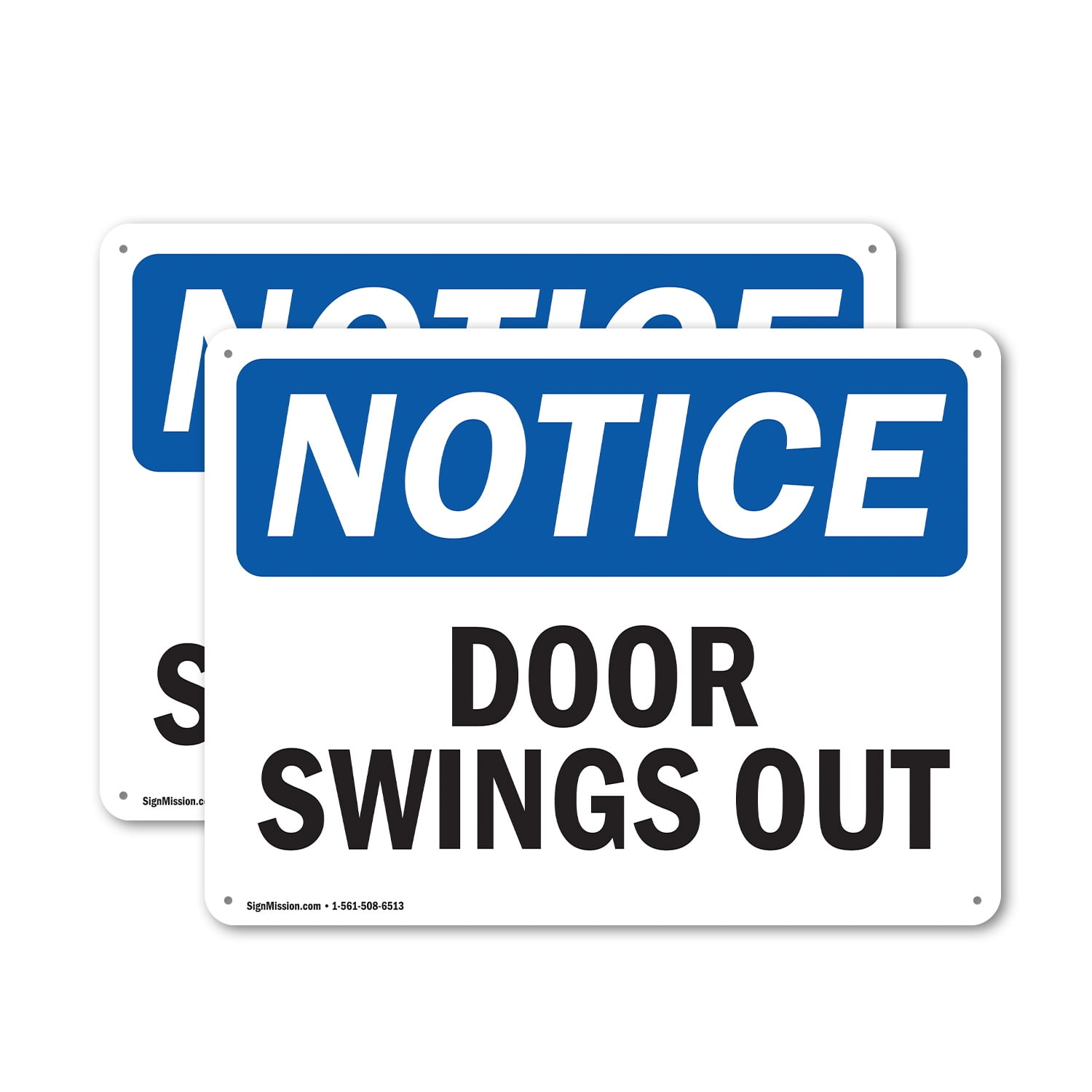(2 Pack) Door Swings Out OSHA Notice Sign 14 Inch X 10 Inch Indoor ...