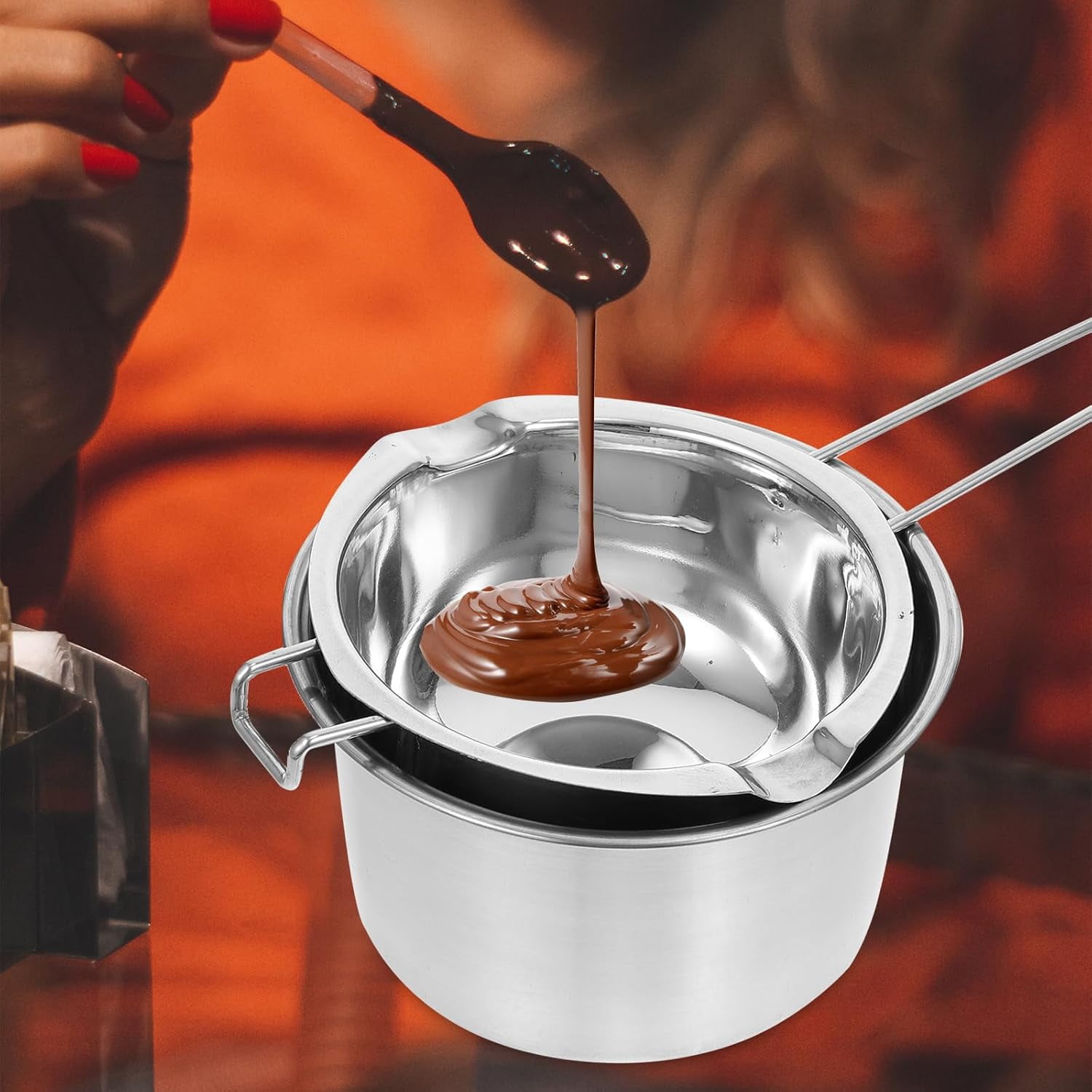 2 Pack Double Boiler Melting Pot Set, Chocolate Melting Pot with ...