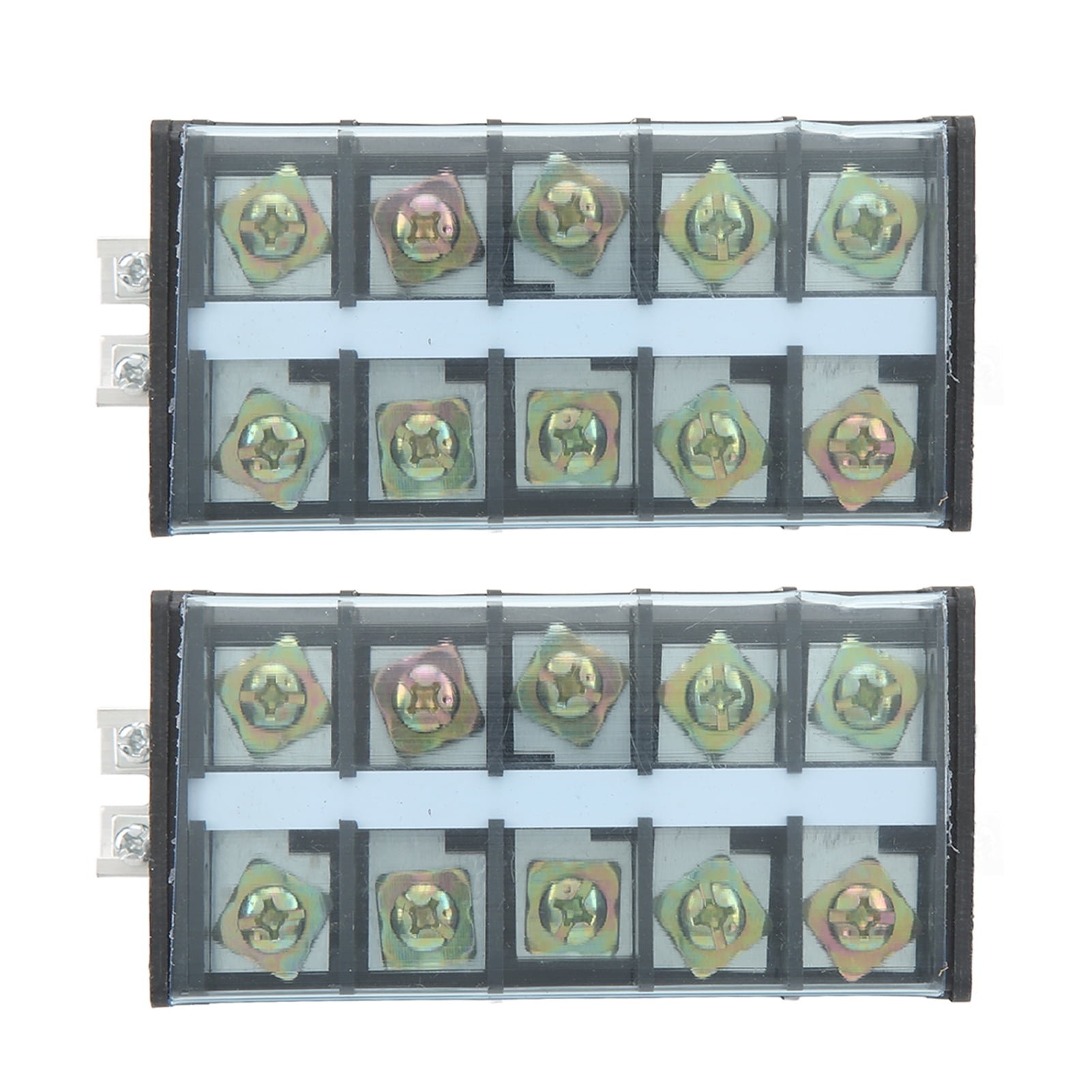 2-Pack Double Row Terminal Strip, 660V 100A Wire Barrier Block for ...