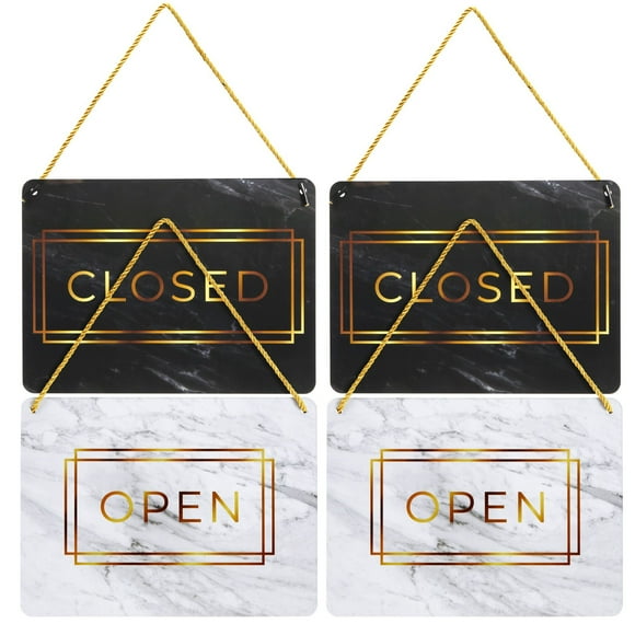 Shop Open and Closed Signs for Business in Bright and Wooden Styles