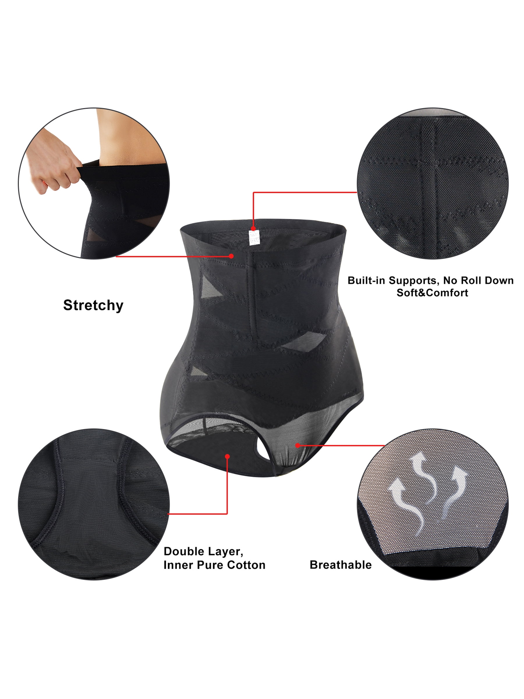 2 Pack Double Tummy Control underwear for women， Womens Waist Trainer ...