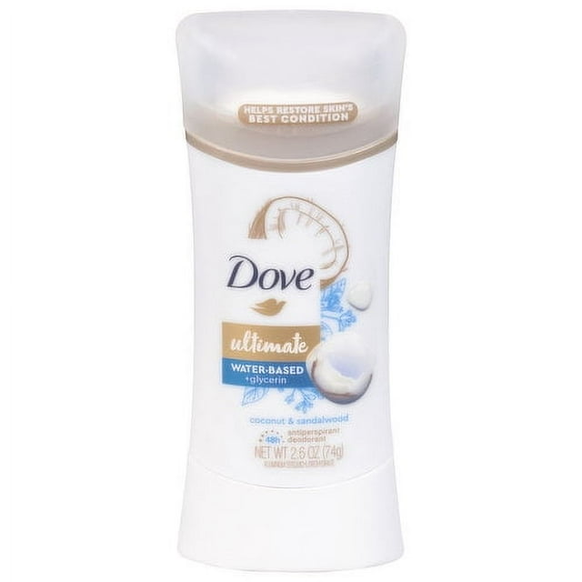 2 Pack - Dove Ultimate Antiperspirant Deodorant Stick- Coconut & Sandalwood 2.6 oz Package May ...