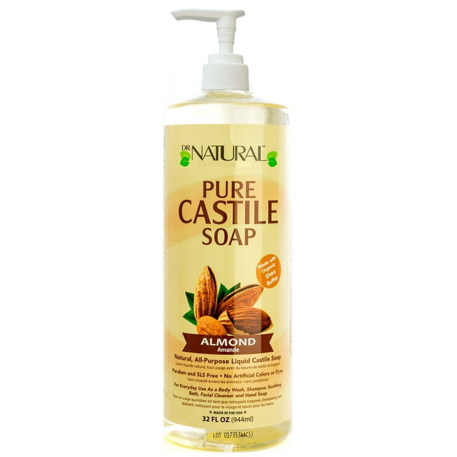 (2 Pack) Dr. Natural Castile Liq Soap Almond 32 Fz - Walmart.com