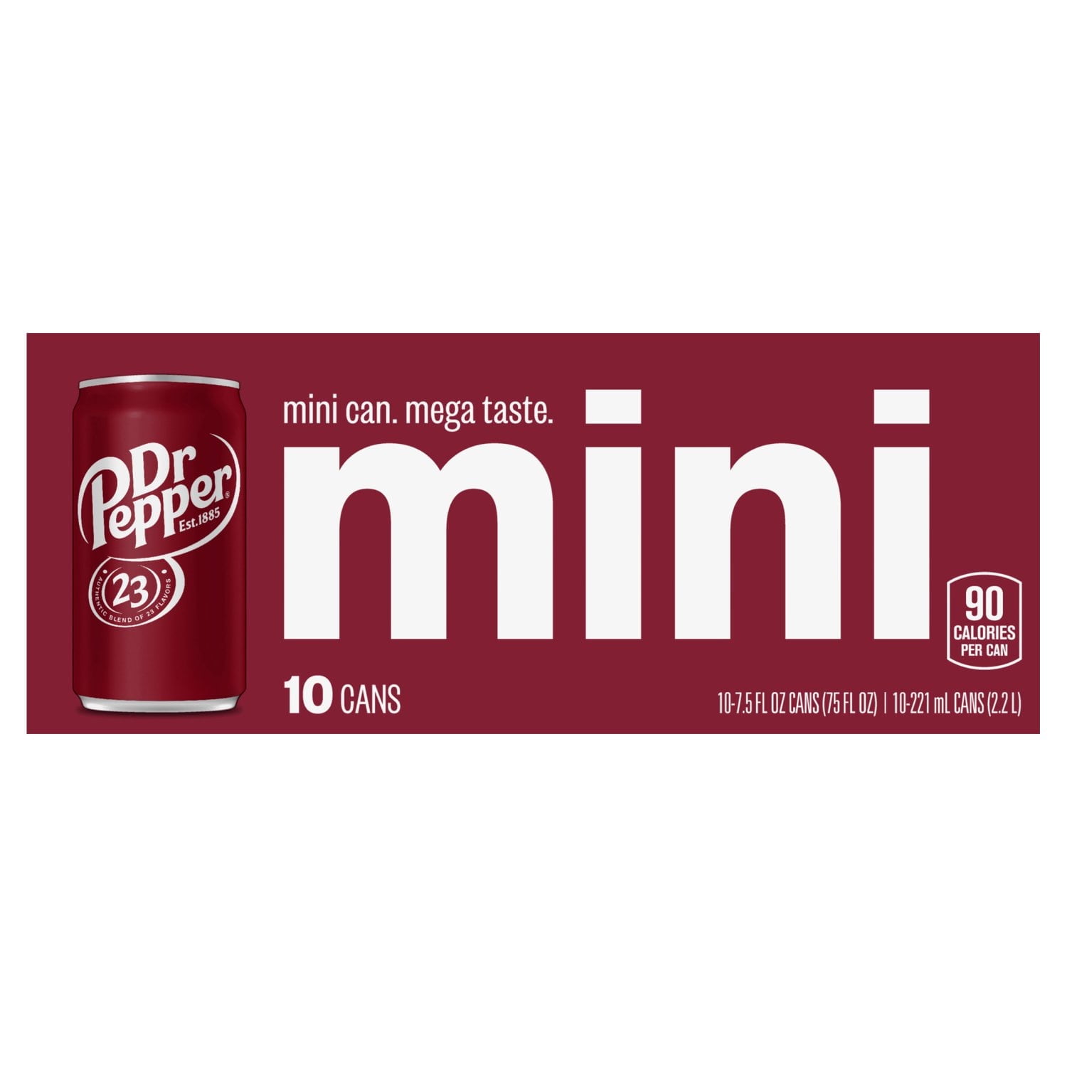 Pack of 2 - Dr Pepper Soda Mini Cans 10 cans / 7.5 fl oz - Walmart.com