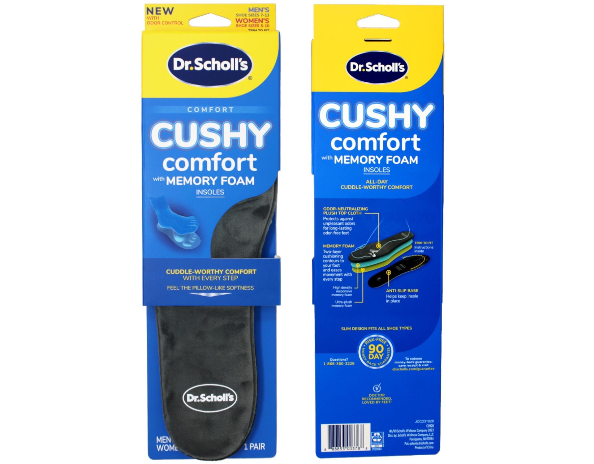 2 Pack - Dr. Scholl's® Cushy Comfort with Memory Foam Insoles, Slim ...