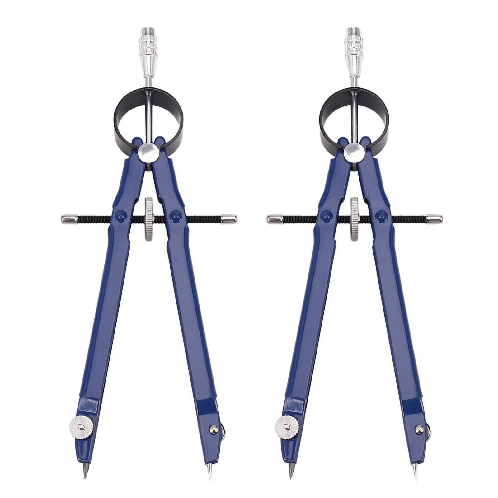 2 Pack Drafting Compass with Lock Bow Compass Drawing Metal Compass ...