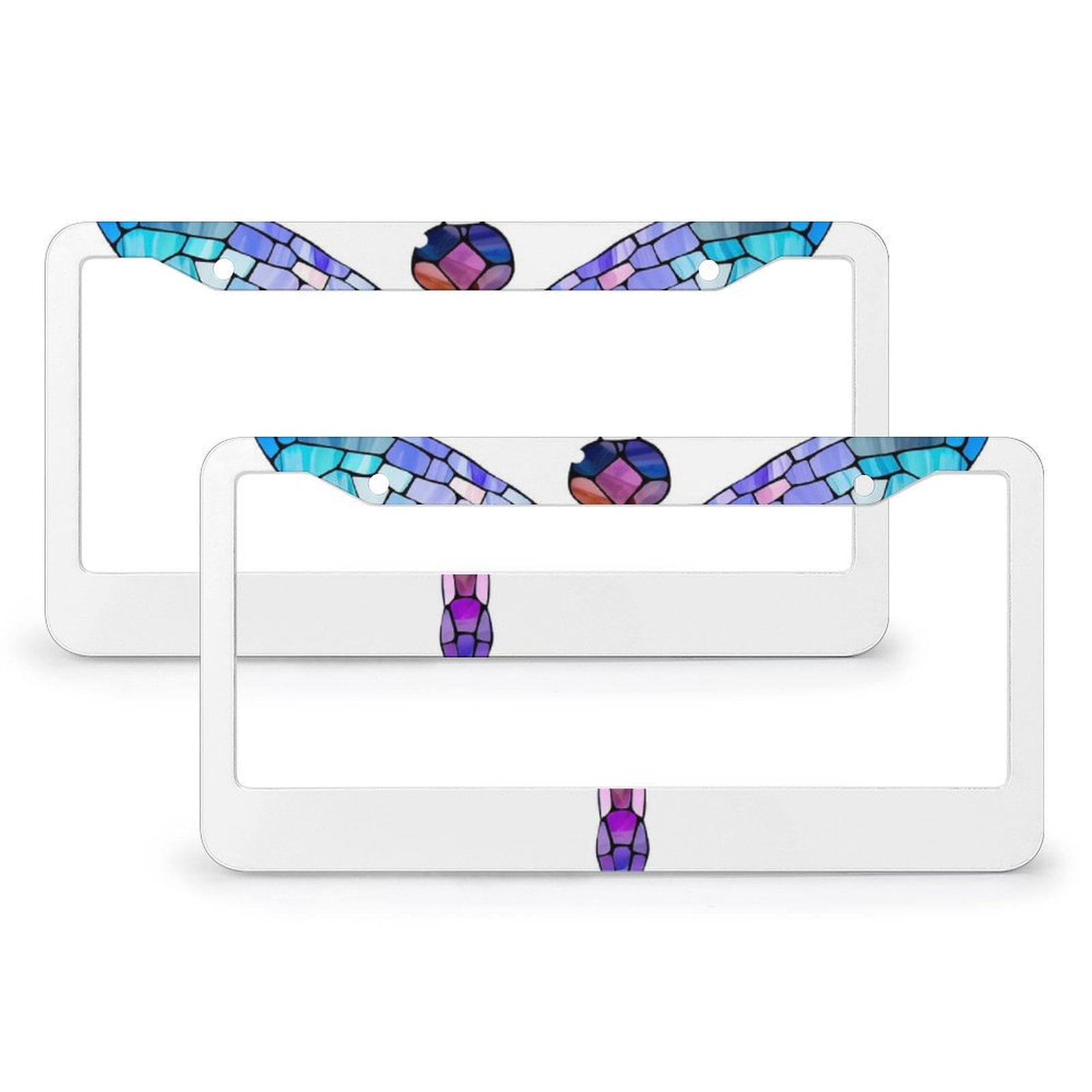 2 Pack Dragonfly With Purple And Blue License Plate Cover Green Darner ...