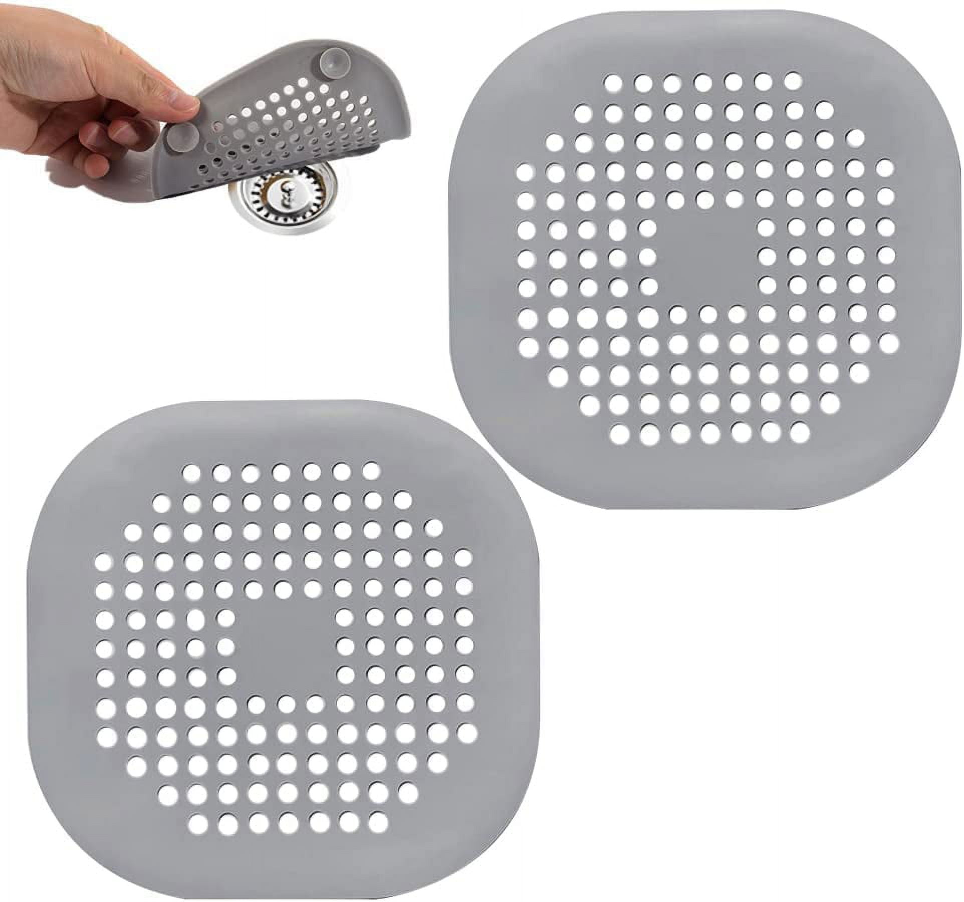 2 Pack Drain Hair Catcher-Durable Silicone Shower Drain Hair Catcher ...