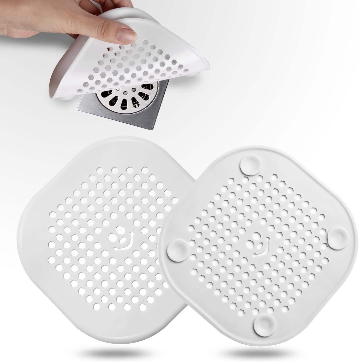 2 Pack Drain Hair Catcher Silicone Drain Protector Bathroom Accessories ...