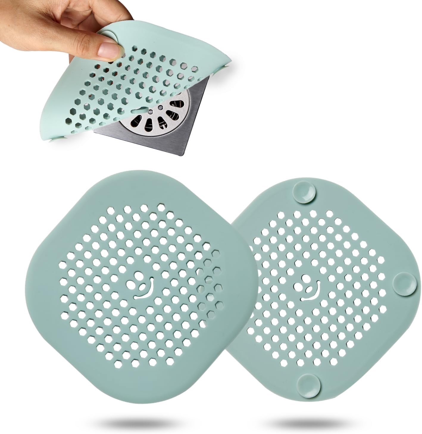 2 Pack Drain Hair Catcher Silicone Drain Protector Bathroom Accessories ...