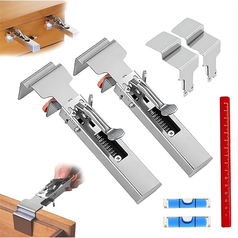 2 Pack Drawer Front Installation Clamps, Adjustable Drawer Fixing Clamp ...