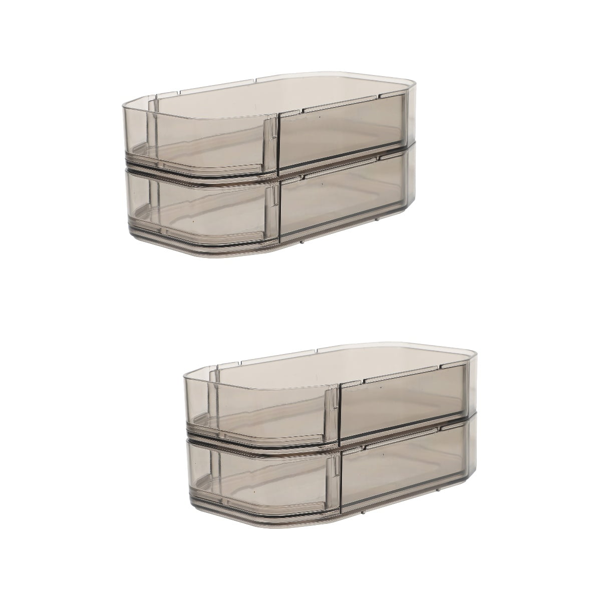 CIMAXIC 2Pack Grey Rectangular Desk Organizer for Cosmetics and ...