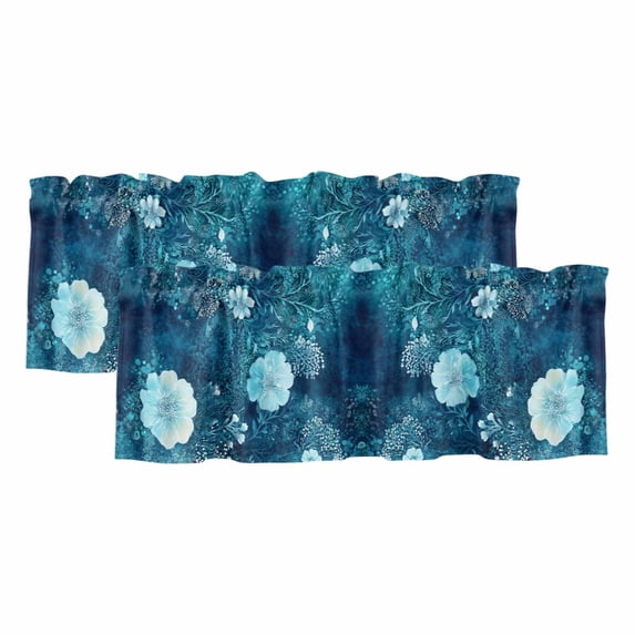 2 Pack Dreamy Poppy Anemone Valance for Window Natural Ocean Mysterious ...