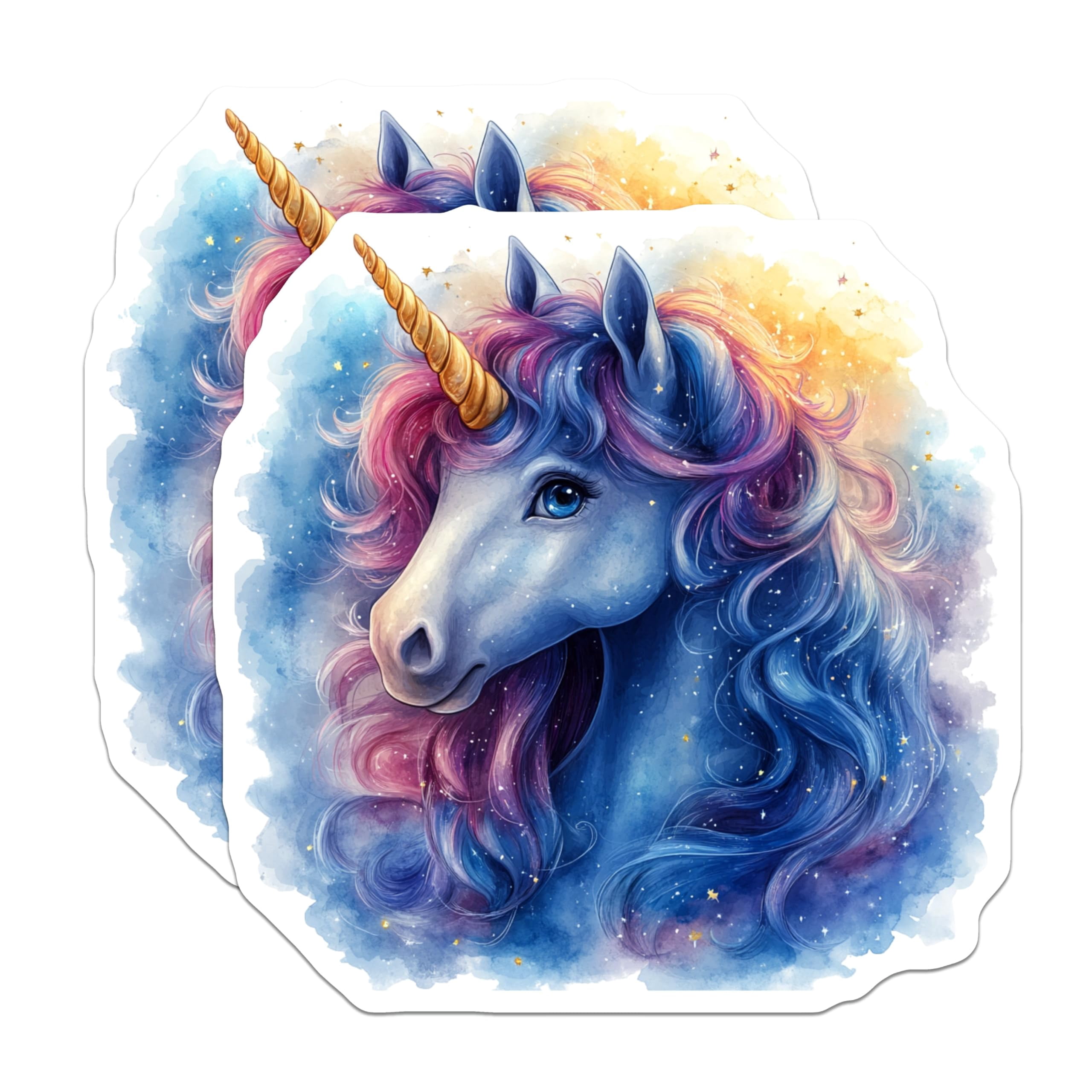 (2 Pack) Dreamy Unicorn Magnets - Watercolor Fantasy Creature - Magical ...