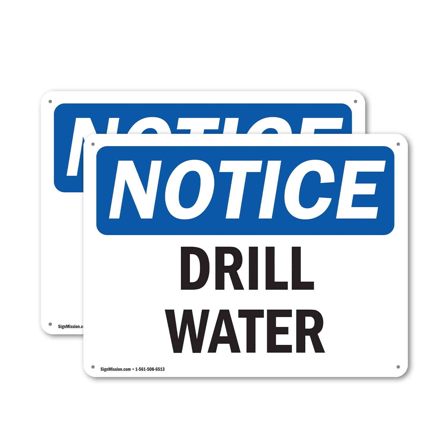 (2 Pack) Drill Water OSHA Notice Sign 18 Inch X 12 Inch Indoor ...