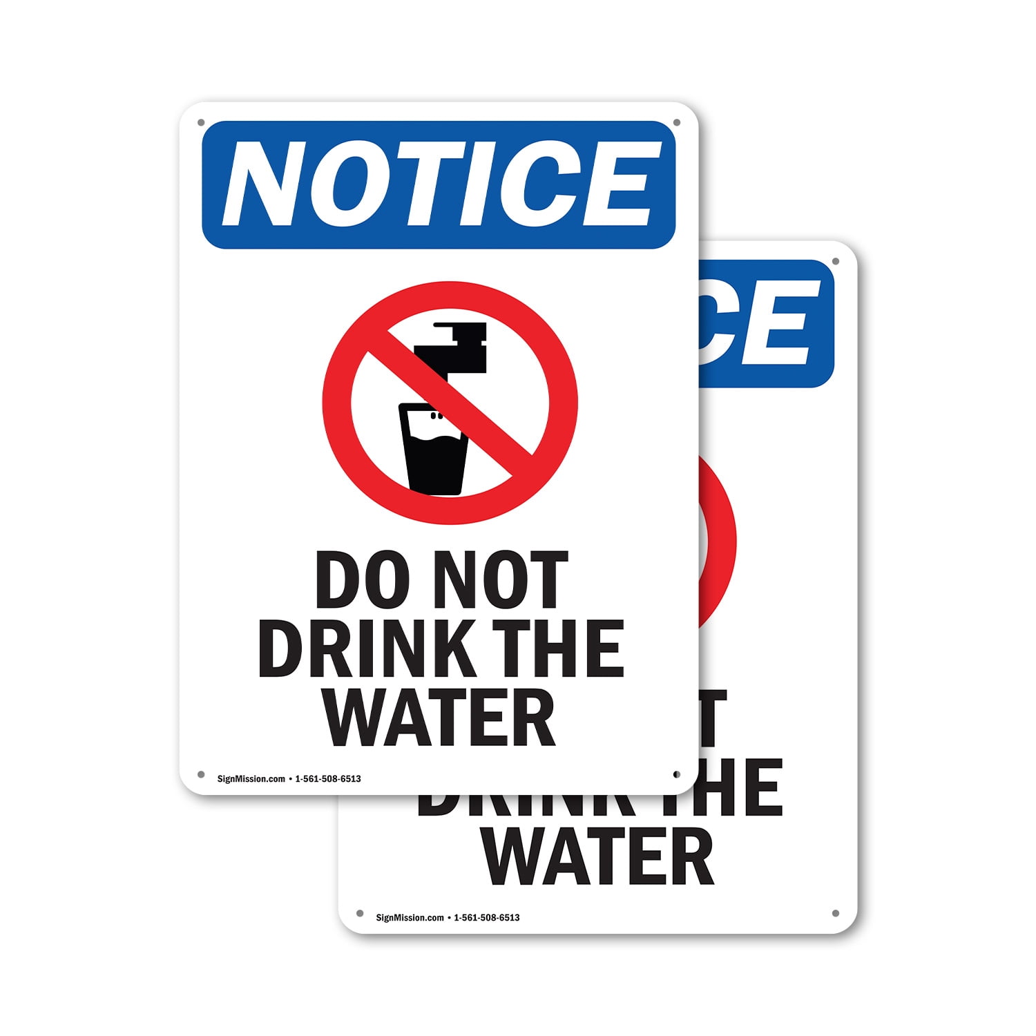 (2 Pack) Do Not Drink The Water OSHA Notice Sign 12 Inch X 18 Inch ...