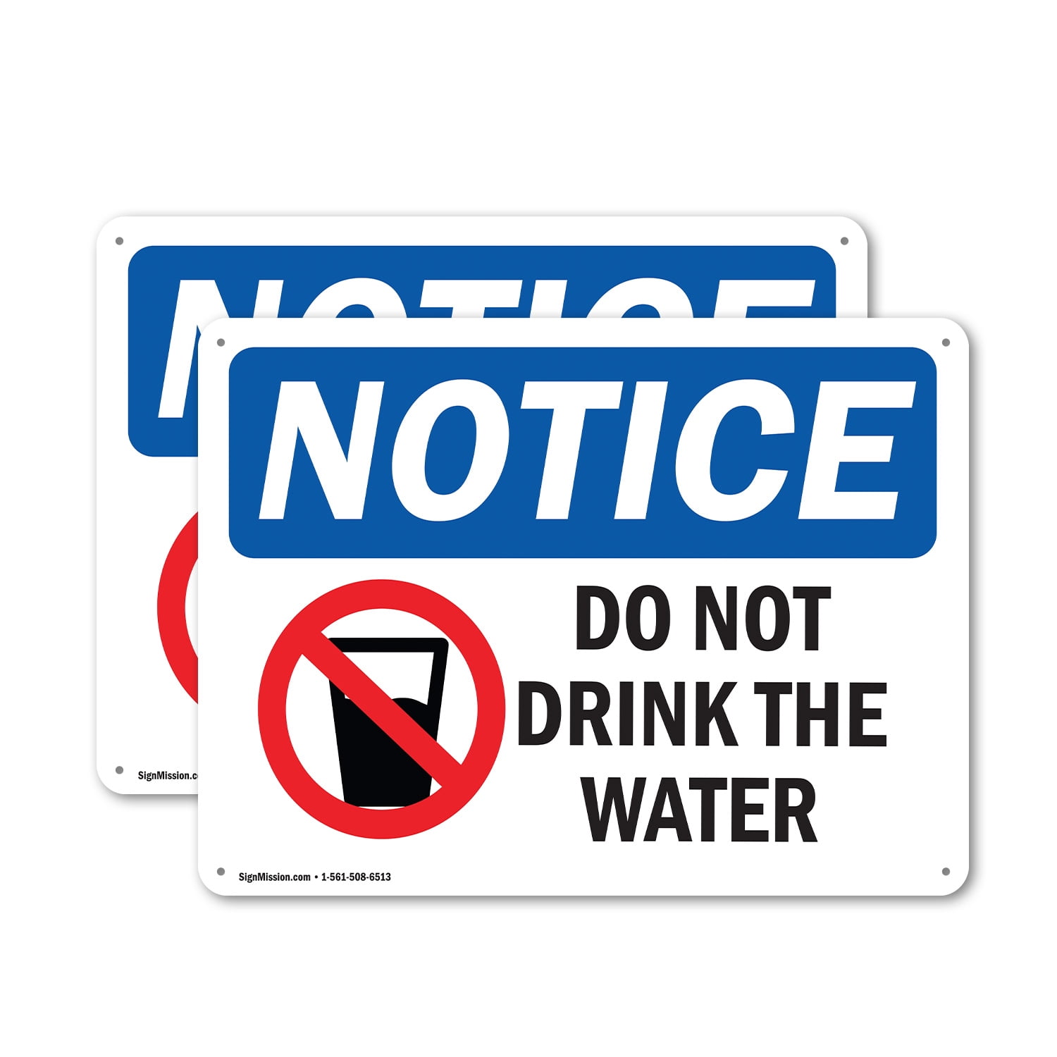 (2 Pack) Do Not Drink The Water OSHA Notice Sign 18 Inch X 12 Inch ...