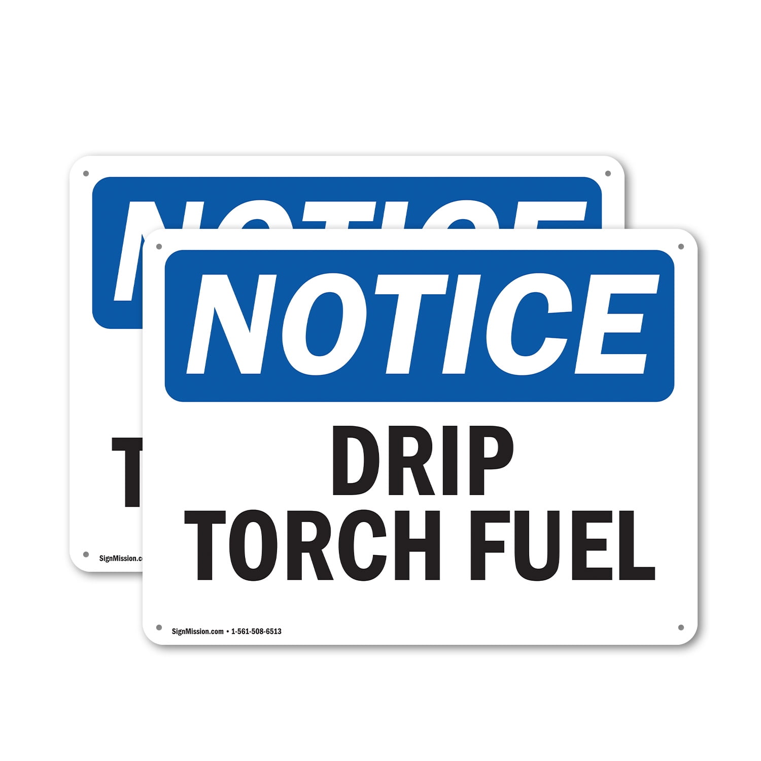 (2 Pack) Drip Torch Fuel OSHA Notice Sign 24 Inch X 18 Inch Indoor ...