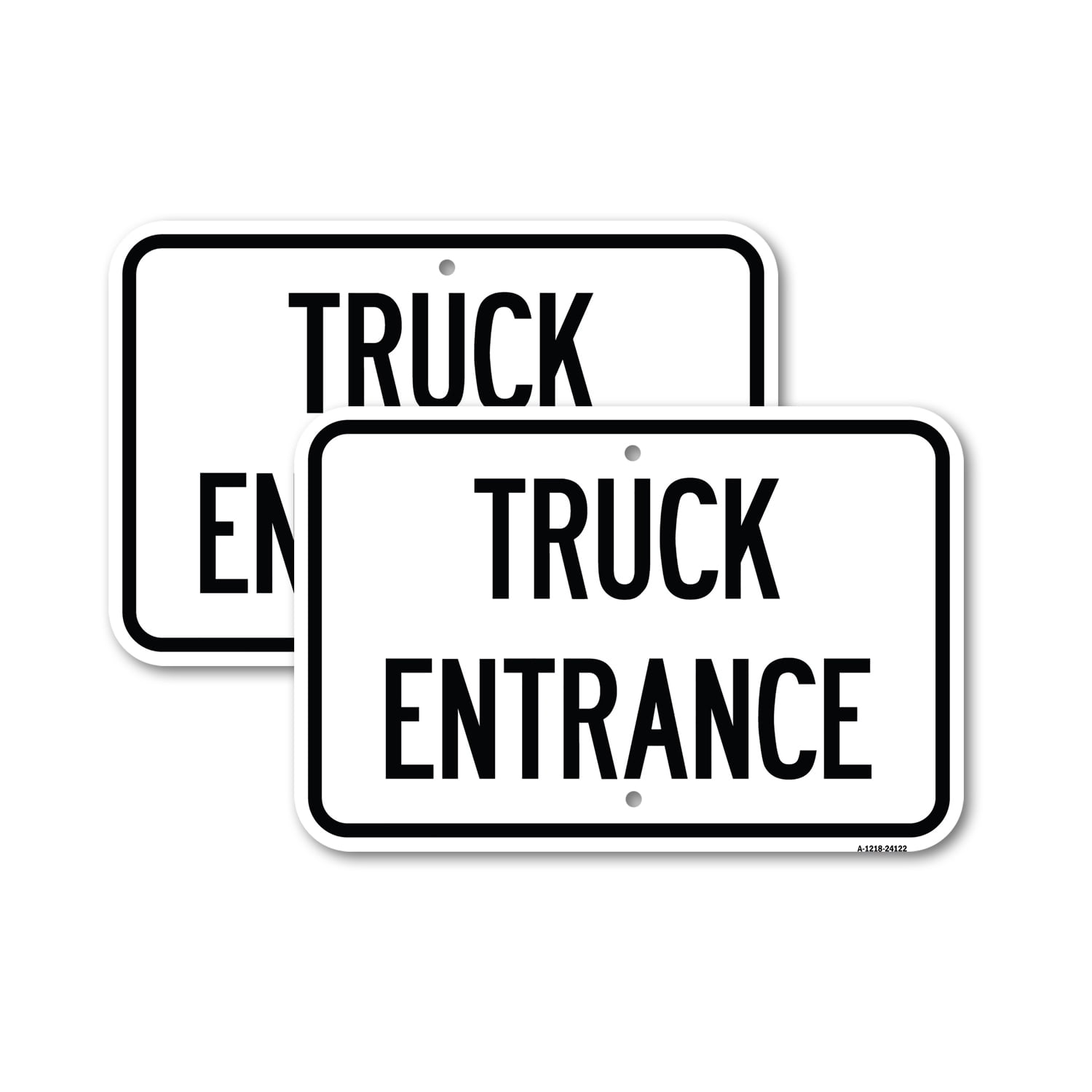 (2 Pack) Driveway Sign Truck Entrance | 18" X 24" Heavy-Gauge Aluminum ...