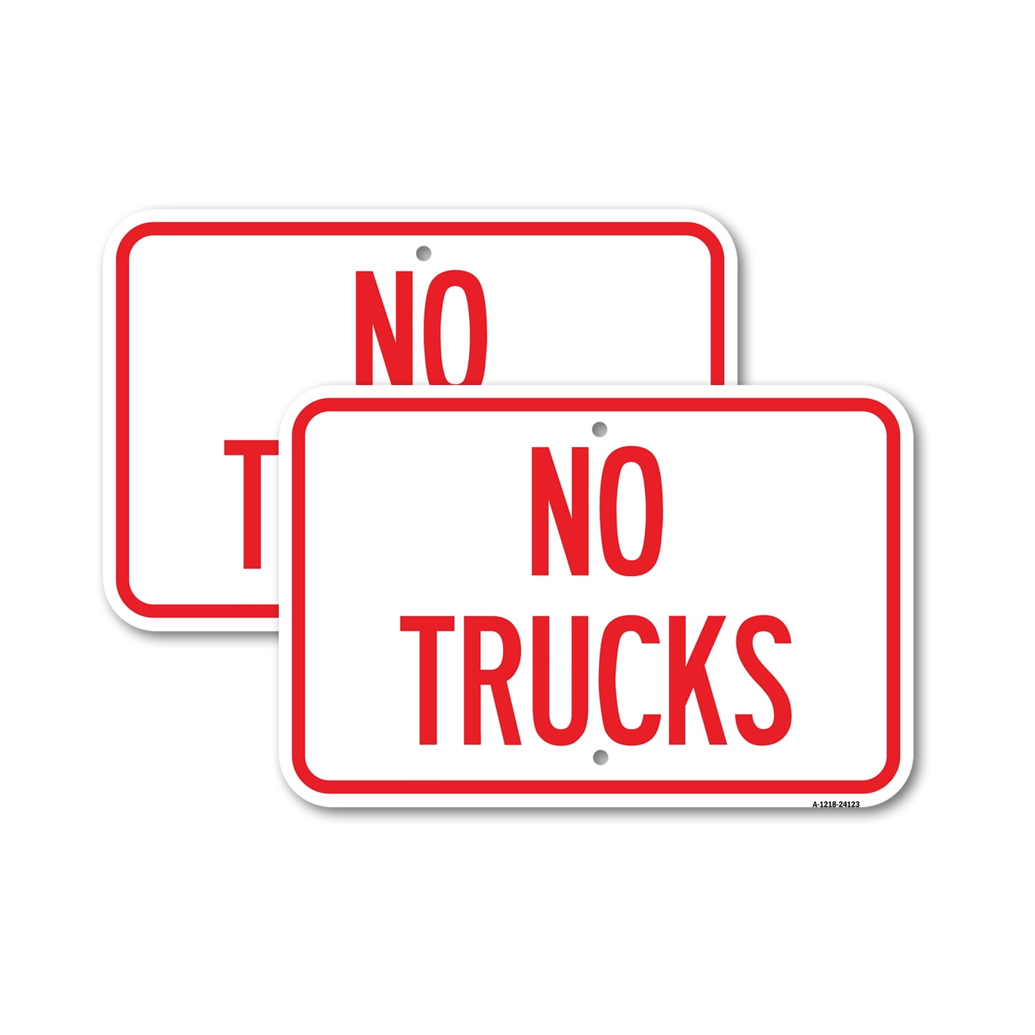 (2 Pack) Driveway Sign No Trucks | 12" X 18" Heavy-Gauge Aluminum Sign ...