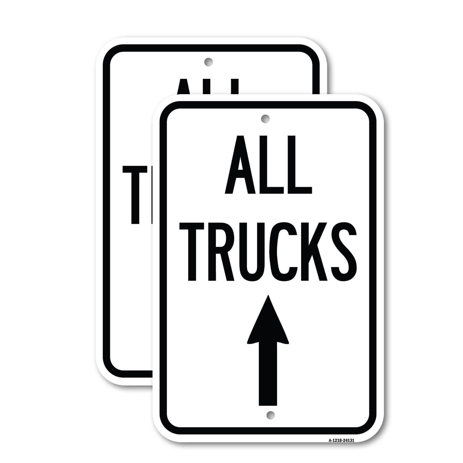(2 Pack) Driveway Sign All Trucks Move Ahead with Up Arrow | 12" X 18 ...