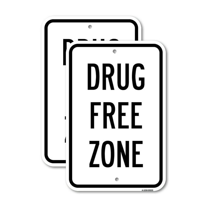 (2 Pack) Drug Free Zone | 18" X 24" Heavy-Gauge Aluminum Sign | Rust ...