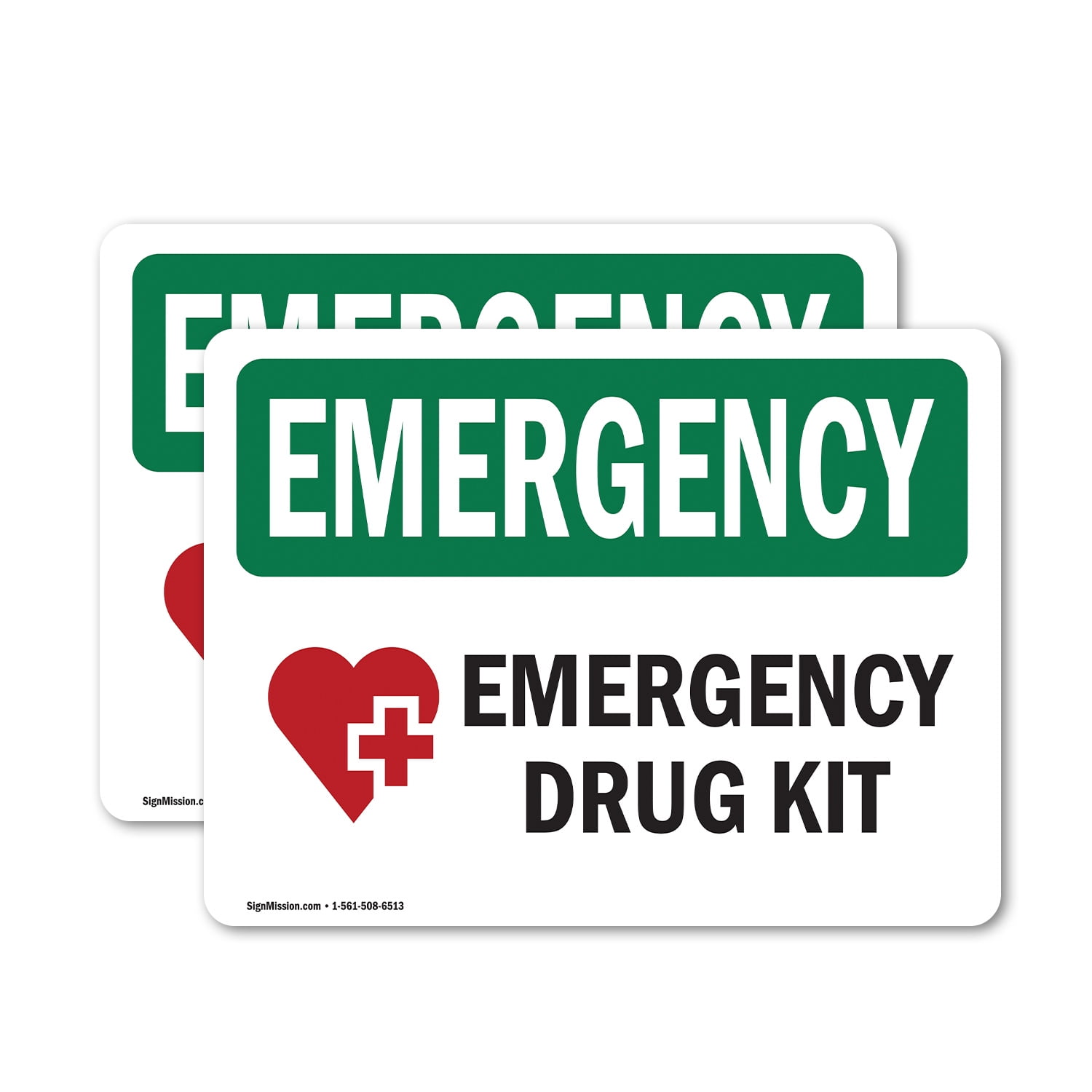 (2 Pack) Drug Kit With Symbol OSHA Emergency Sign 14 Inch X 10 Inch ...