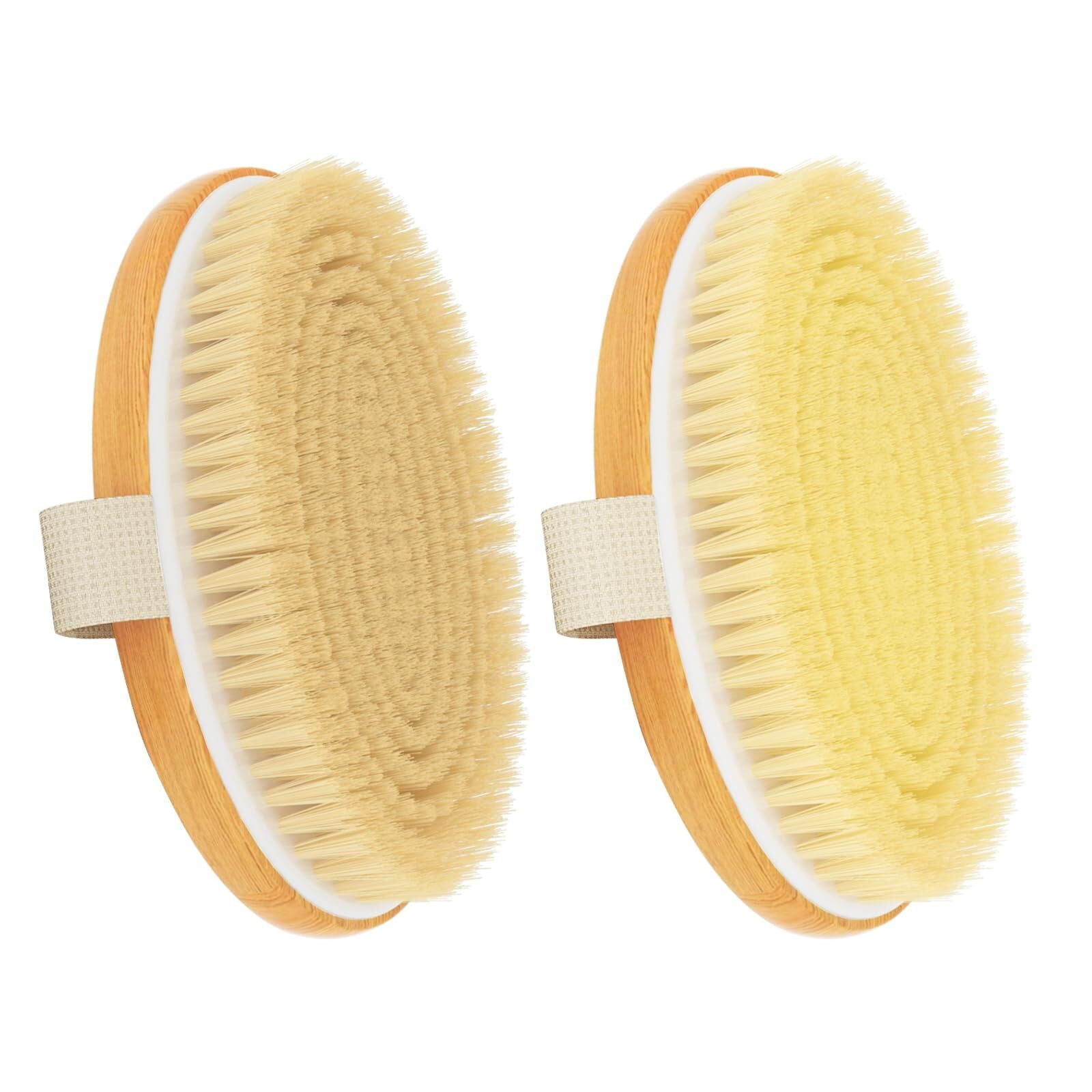 2 Pack Dry Body Brushes, Exfoliating Body Scrubbers, Natural Bristles ...