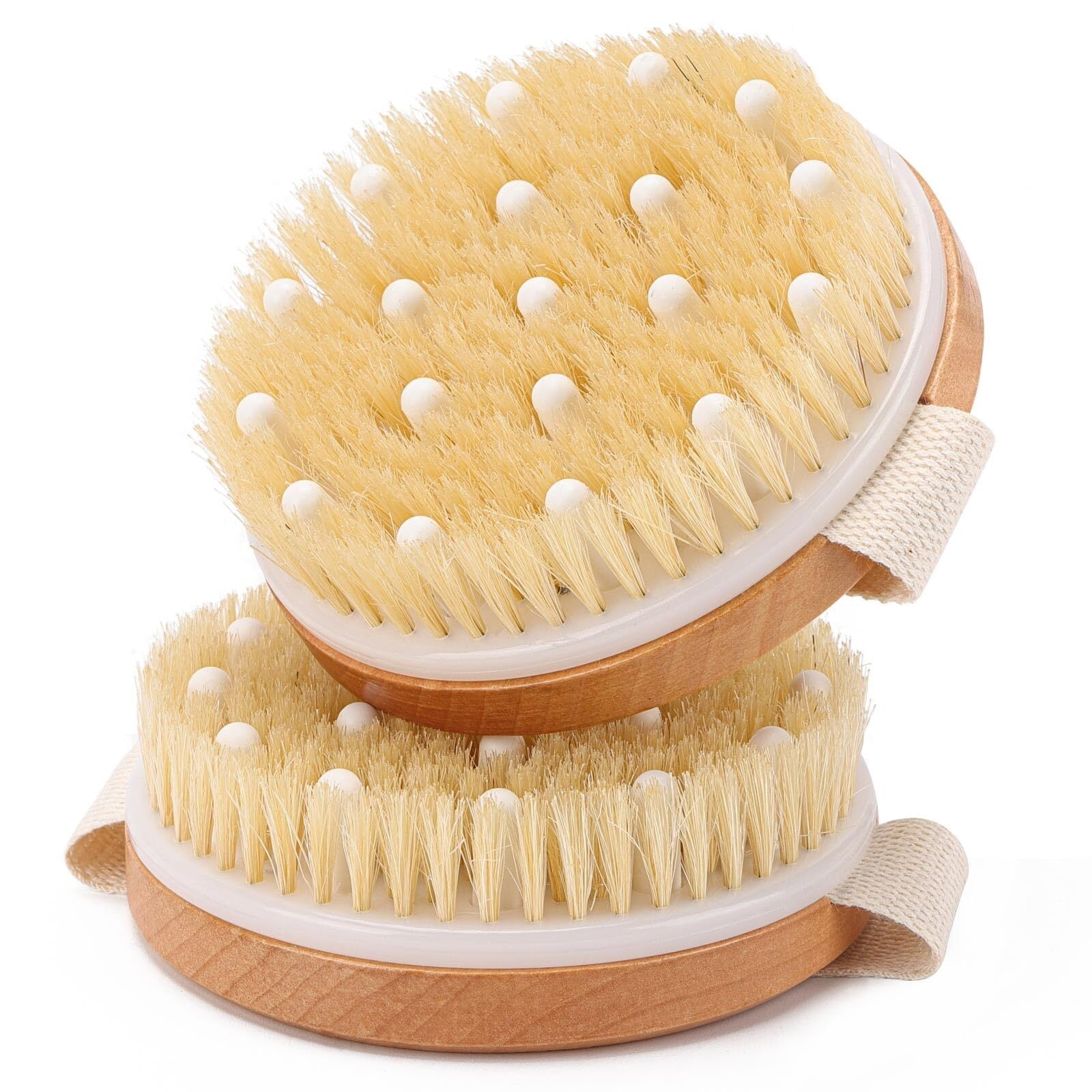 2-Pack Dry Body Brushes with Lymphatic Massage Nodes | Exfoliating Skin ...
