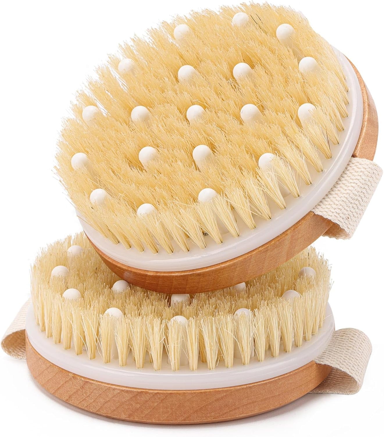 2-Pack Dry Brushing Body Brush for Lymphatic Drainage, Round Dry ...