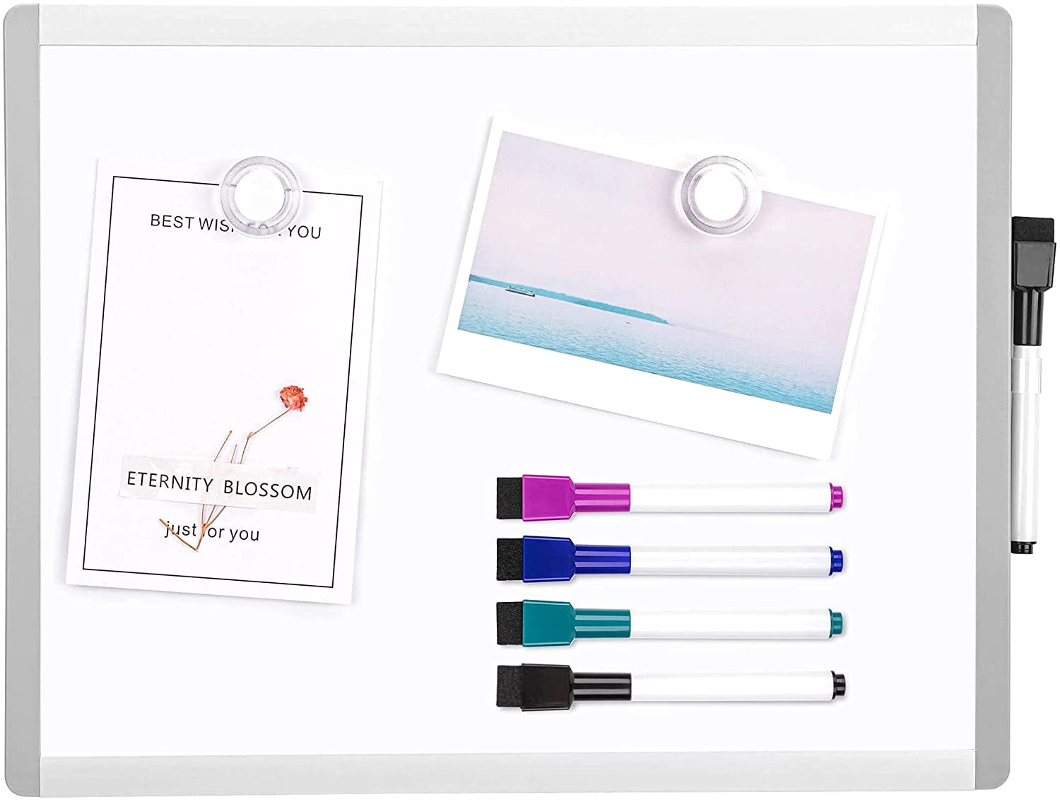 2 Pack Dry Erase Board, 11" x 14" Magnetic Small Whiteboard, 2 Magnets ...