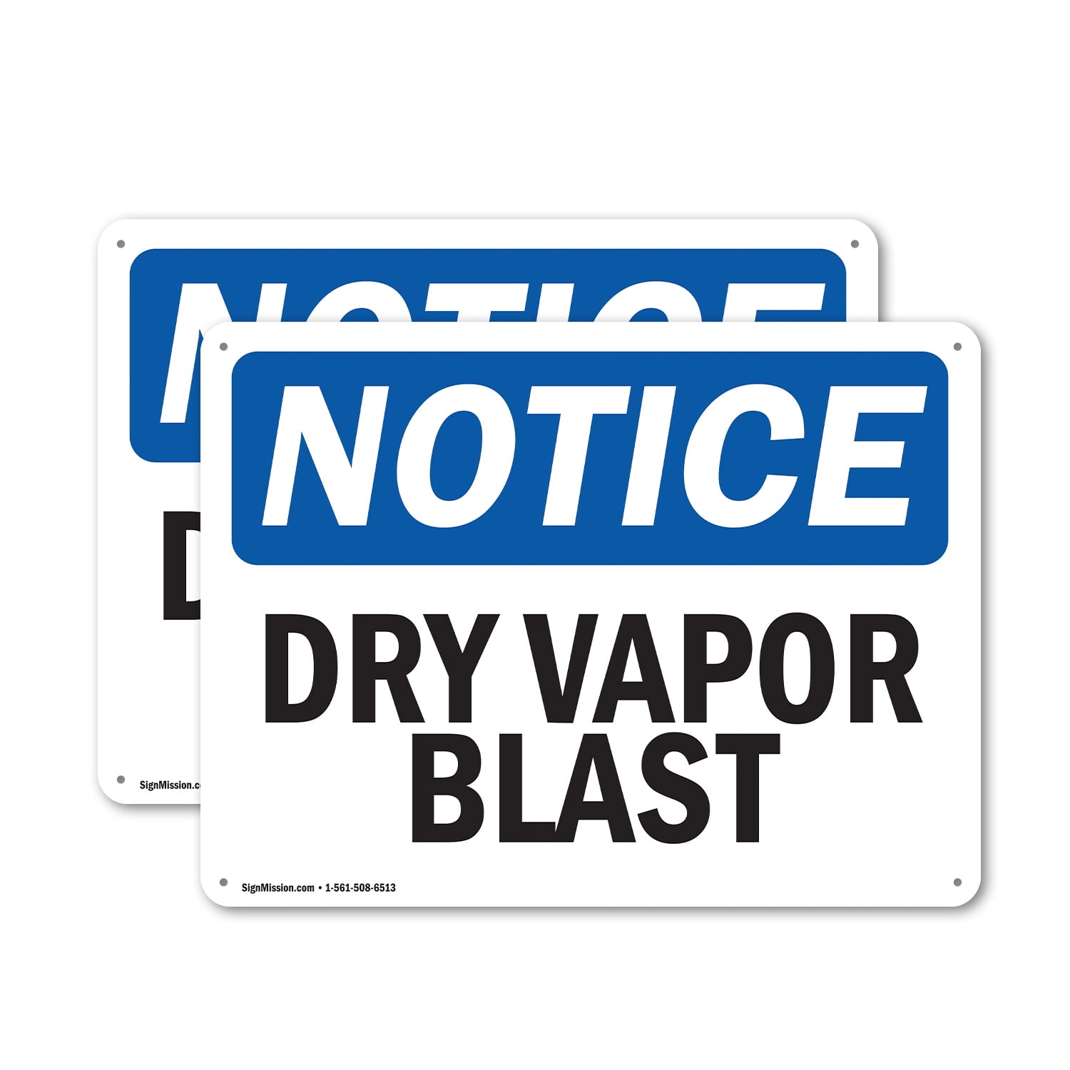 (2 Pack) Dry Vapor Blast OSHA Notice Sign 10 Inch X 7 Inch Plastic Sign ...